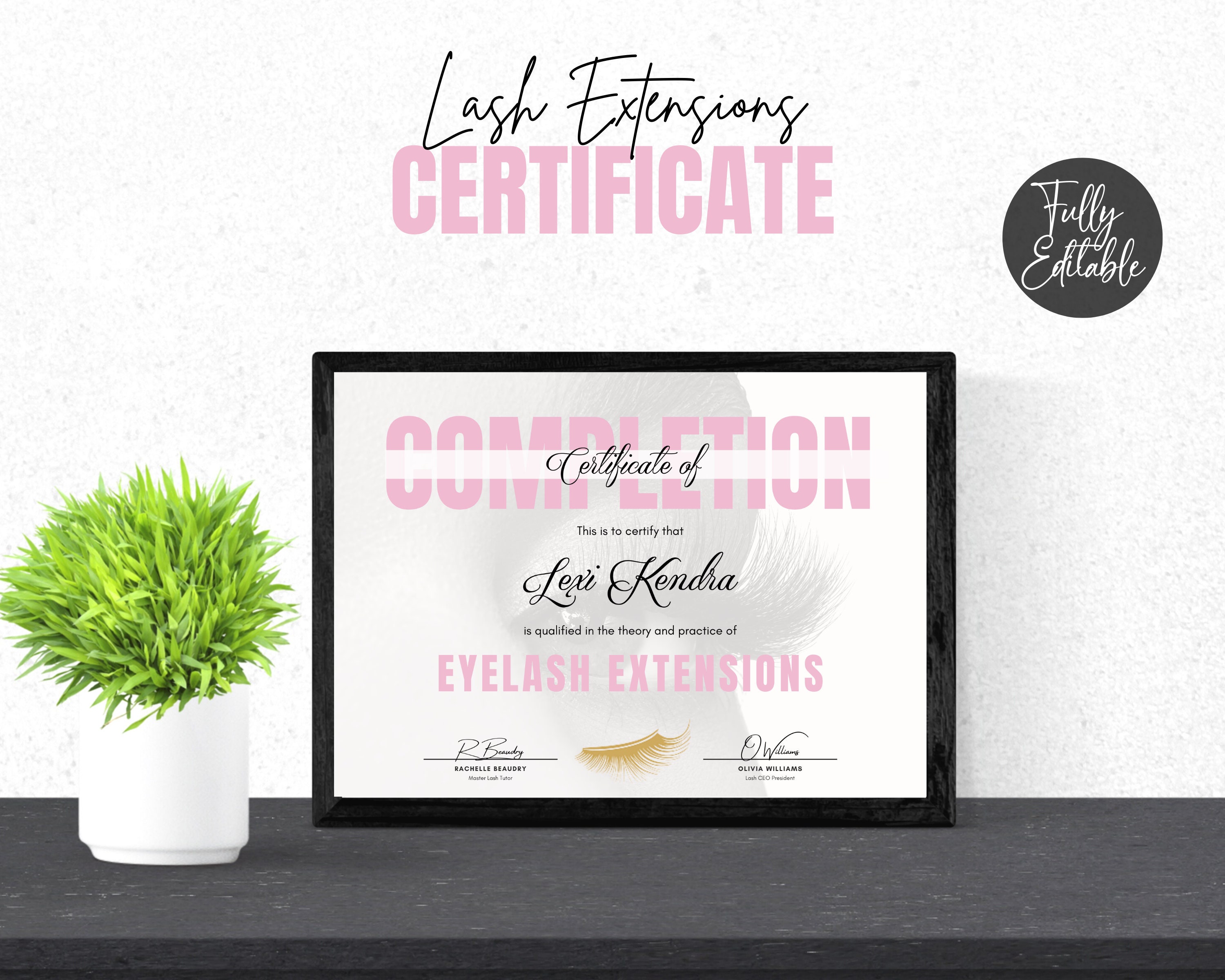 Lash Extensions Certificate, Eyelash Extensions, DIY Certificate ...
