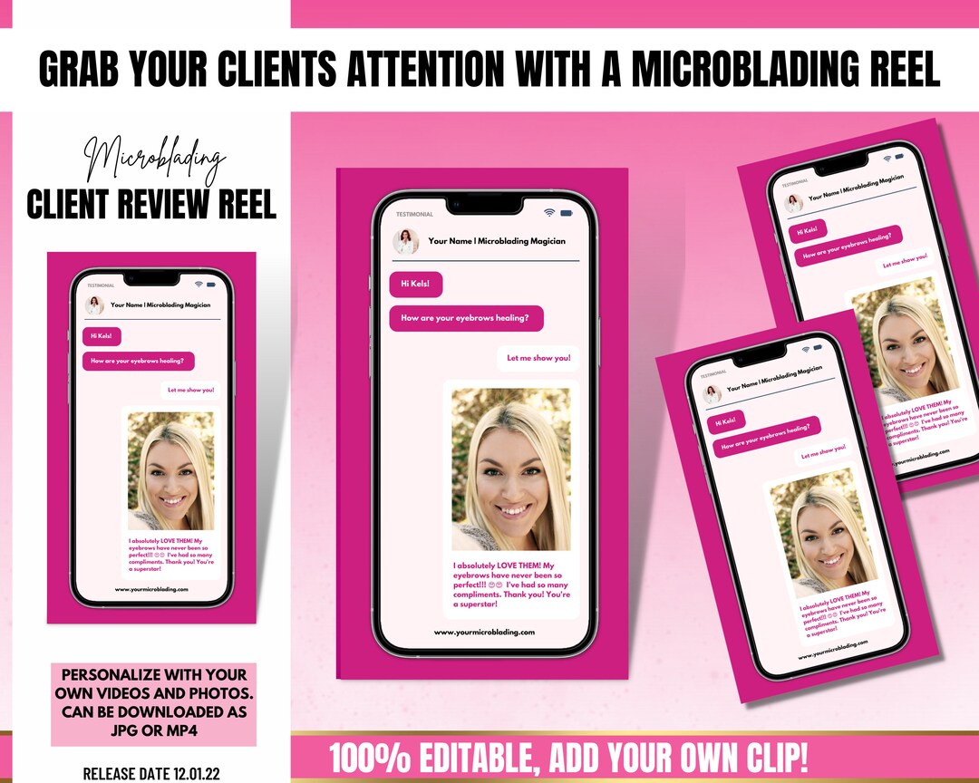 Microblading Reel for Instagram, Beauty, Client Review Video, Instagram ...