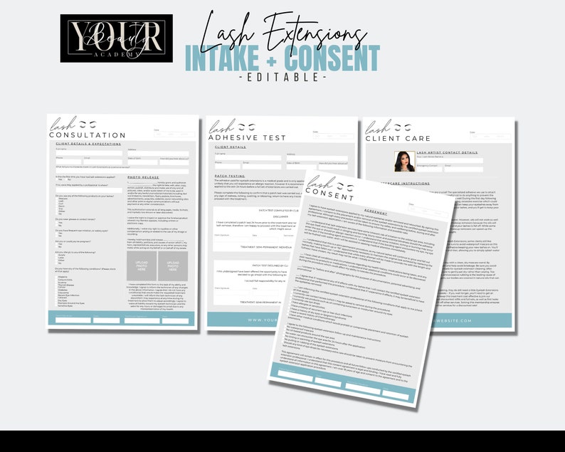 Lash Extensions Forms, Editable, Printable, Digital, Goodnotes, Eyelash ...