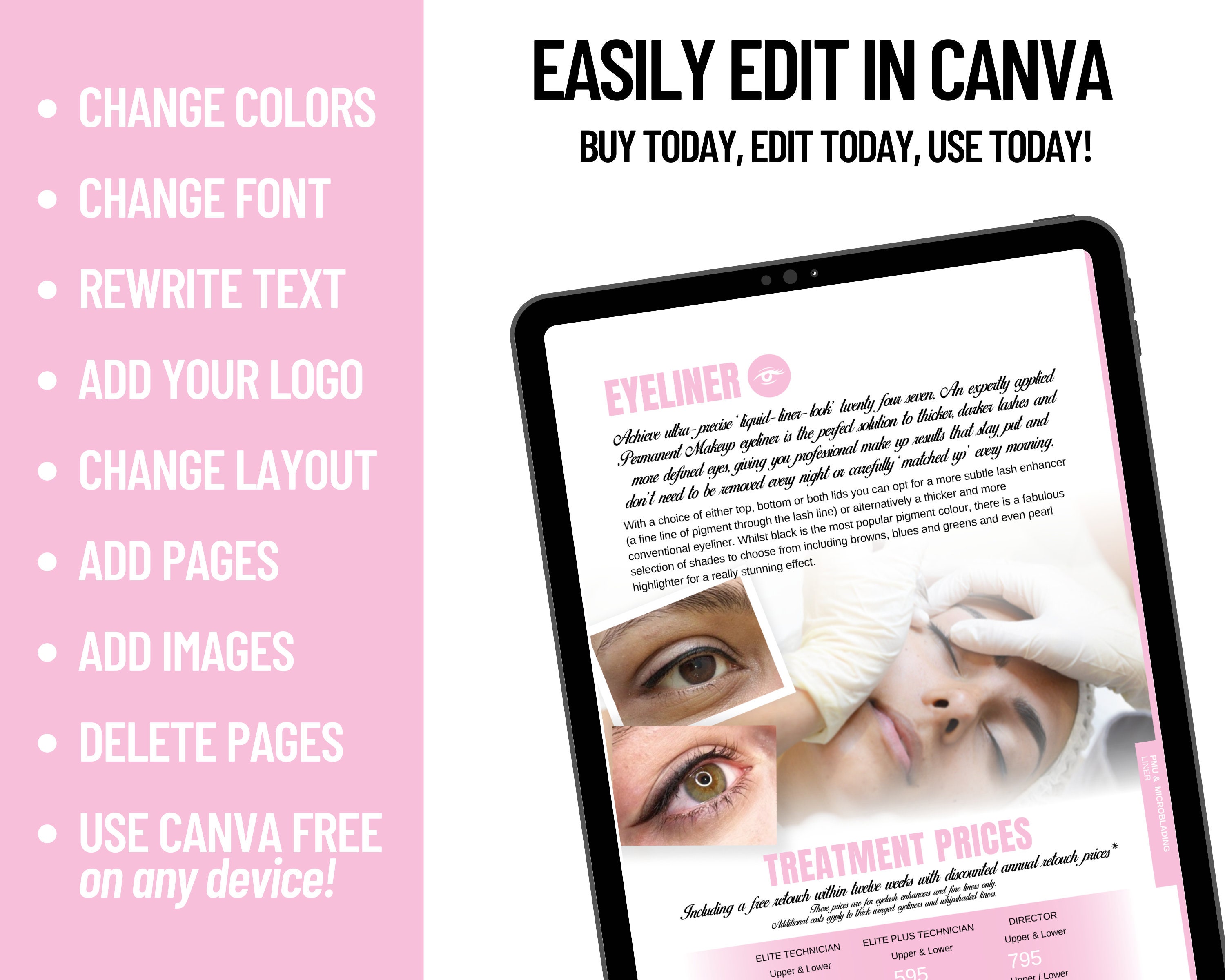 PMU Client Welcome Packet Brochure Treatments Marketing - Etsy