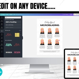 Microblading Poster, PMU Wall Art, Editable Salon Posters, A4, A2 ...