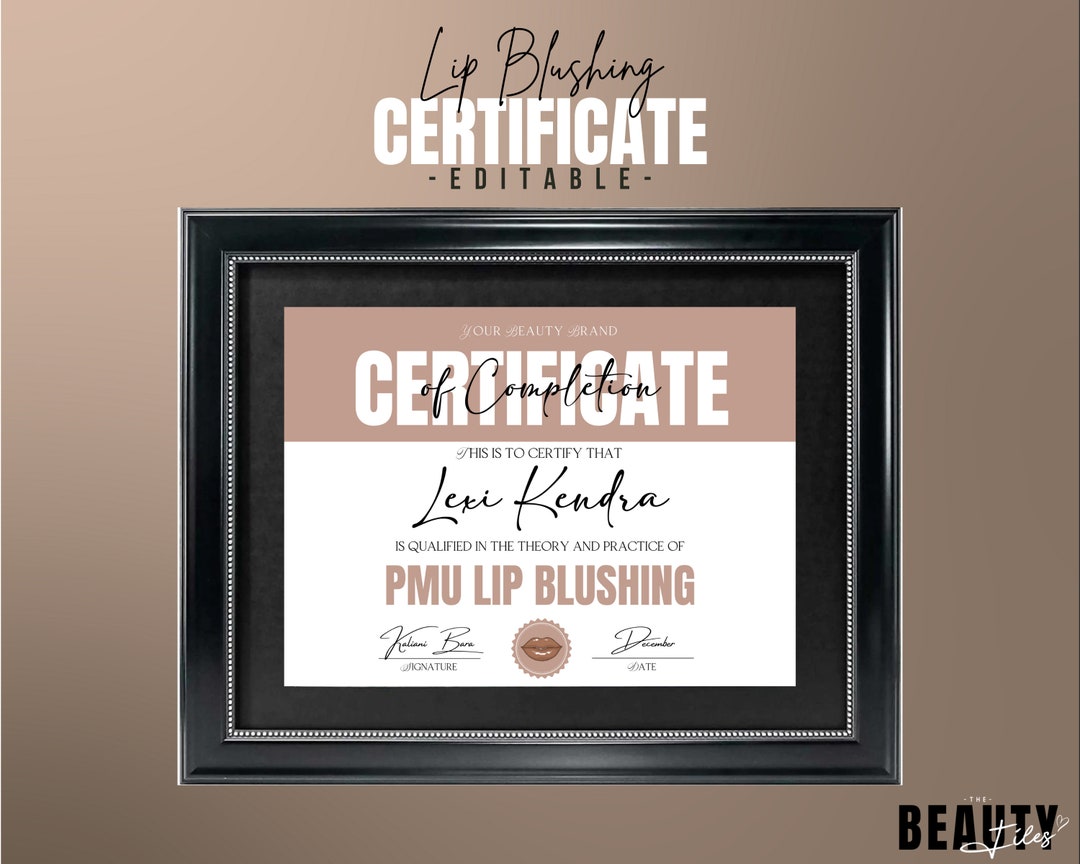 PMU Lips Training Course Certificate Beauty Certificate PMU - Etsy