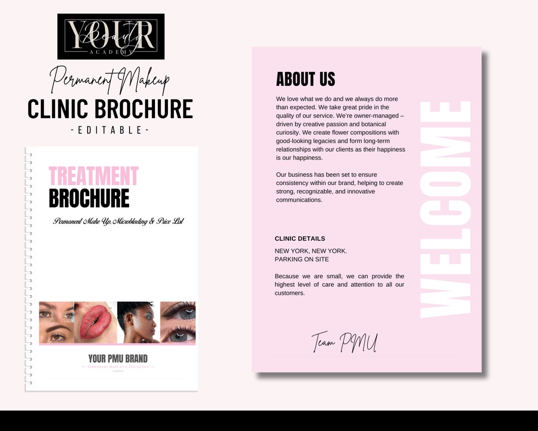 PMU Client Welcome Packet, Brochure Treatments, Marketing Booklet, PMU ...
