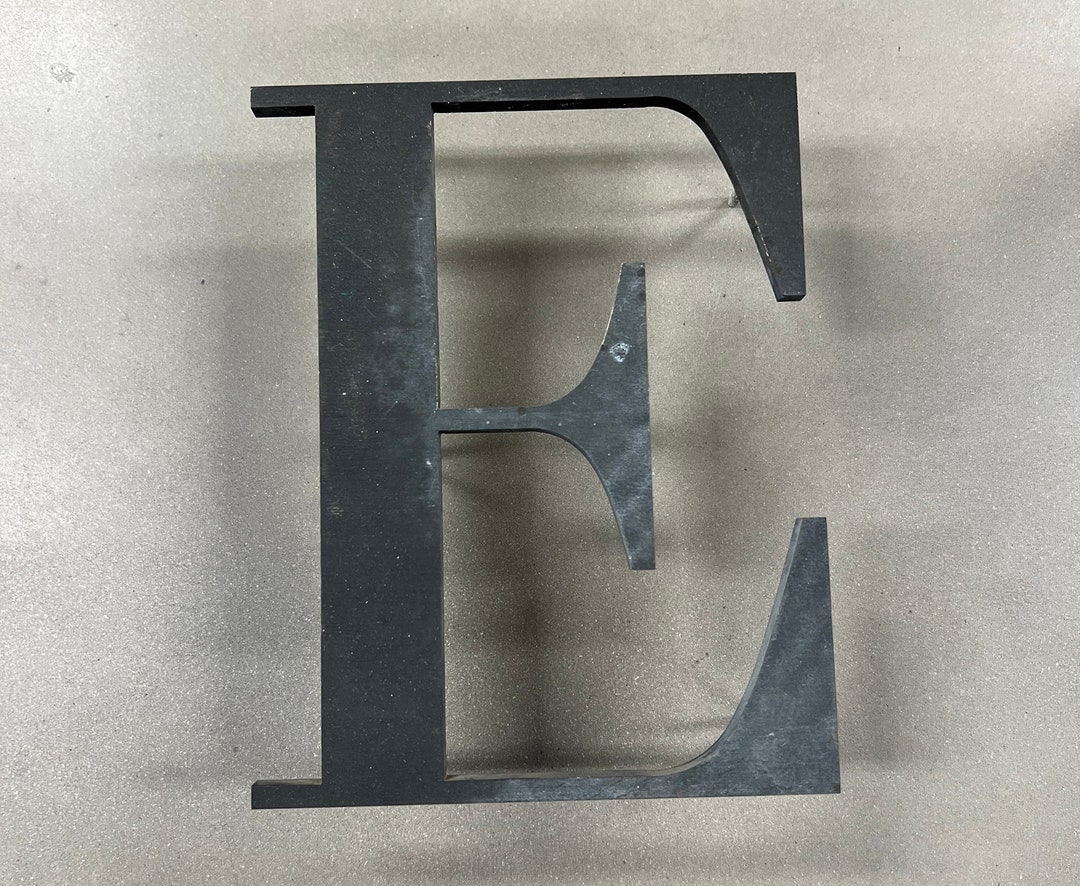 Steel Letter E | Flat Metal Letter | Reclaimed Old Sign - Etsy