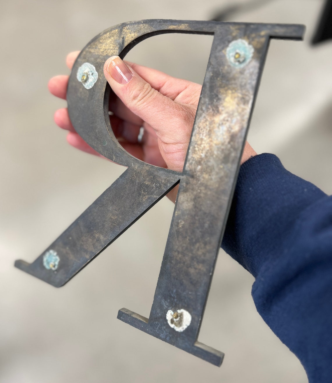 Steel Letter R Flat Metal Letter Reclaimed Old Sign - Etsy