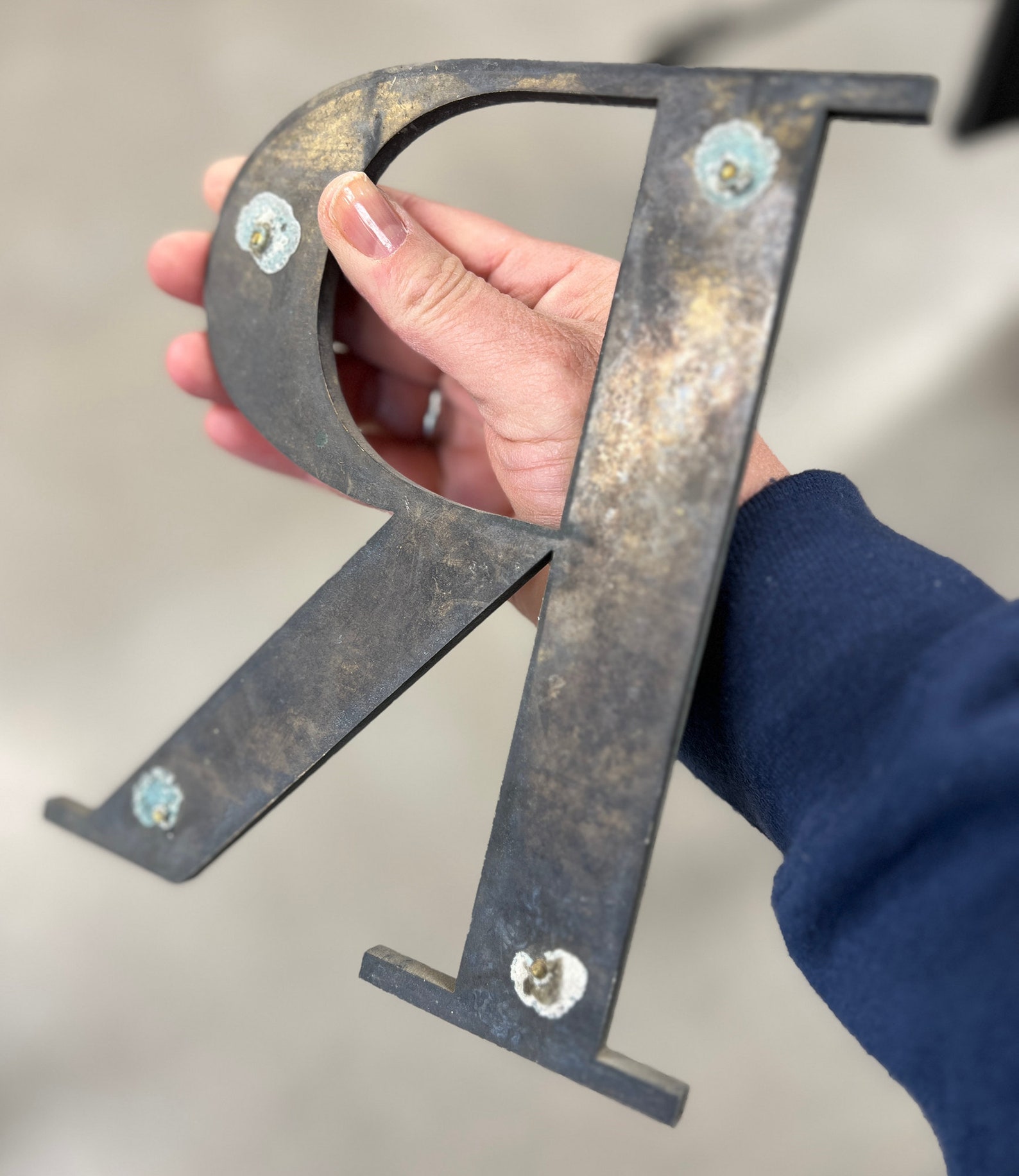 Steel Letter R Flat Metal Letter Reclaimed Old Sign - Etsy