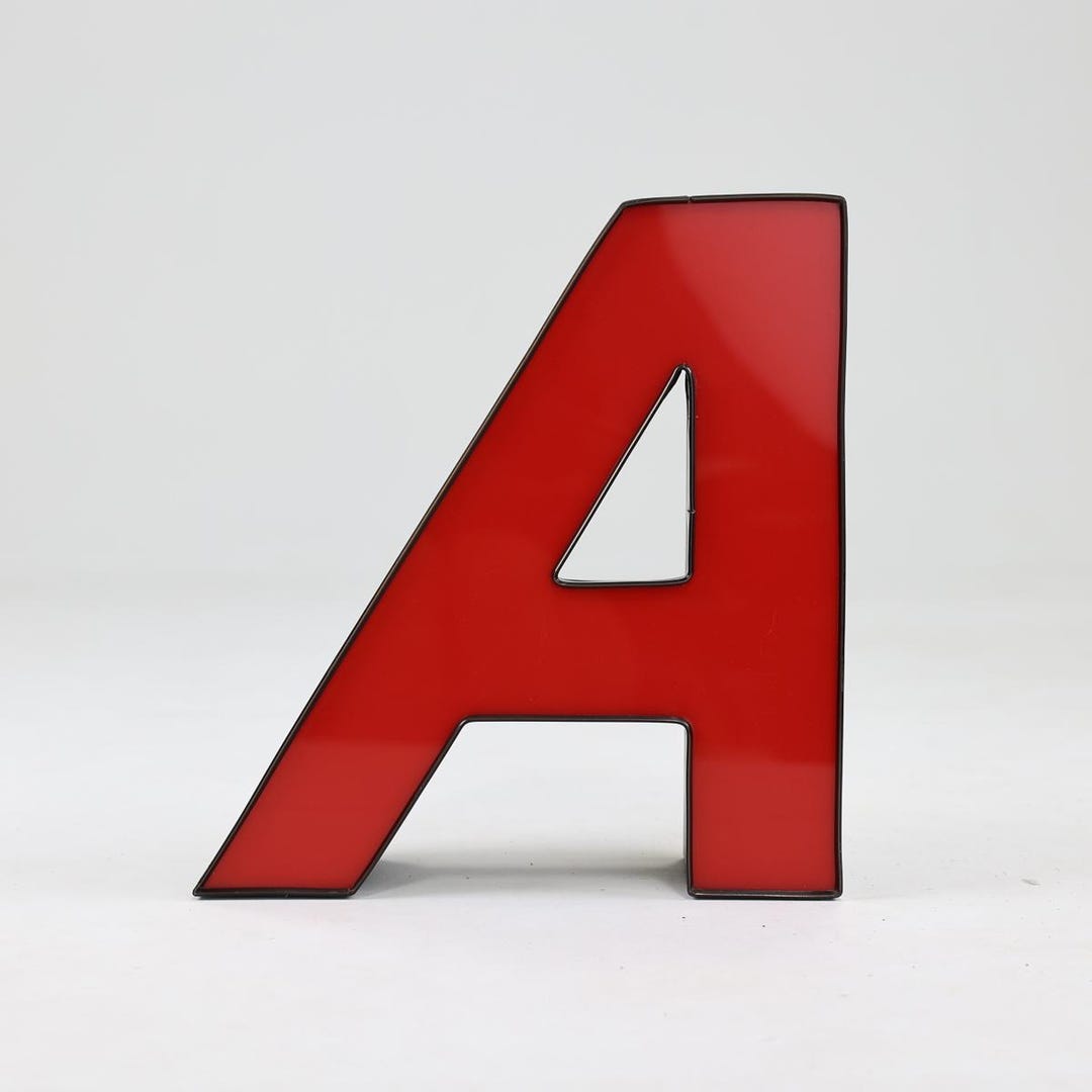 Red & Dark Bronze Letter A | Reclaimed Channel Letter - Etsy