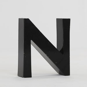 Black Letter N | Reverse Channel Letter | Reclaimed Old Sign - Etsy