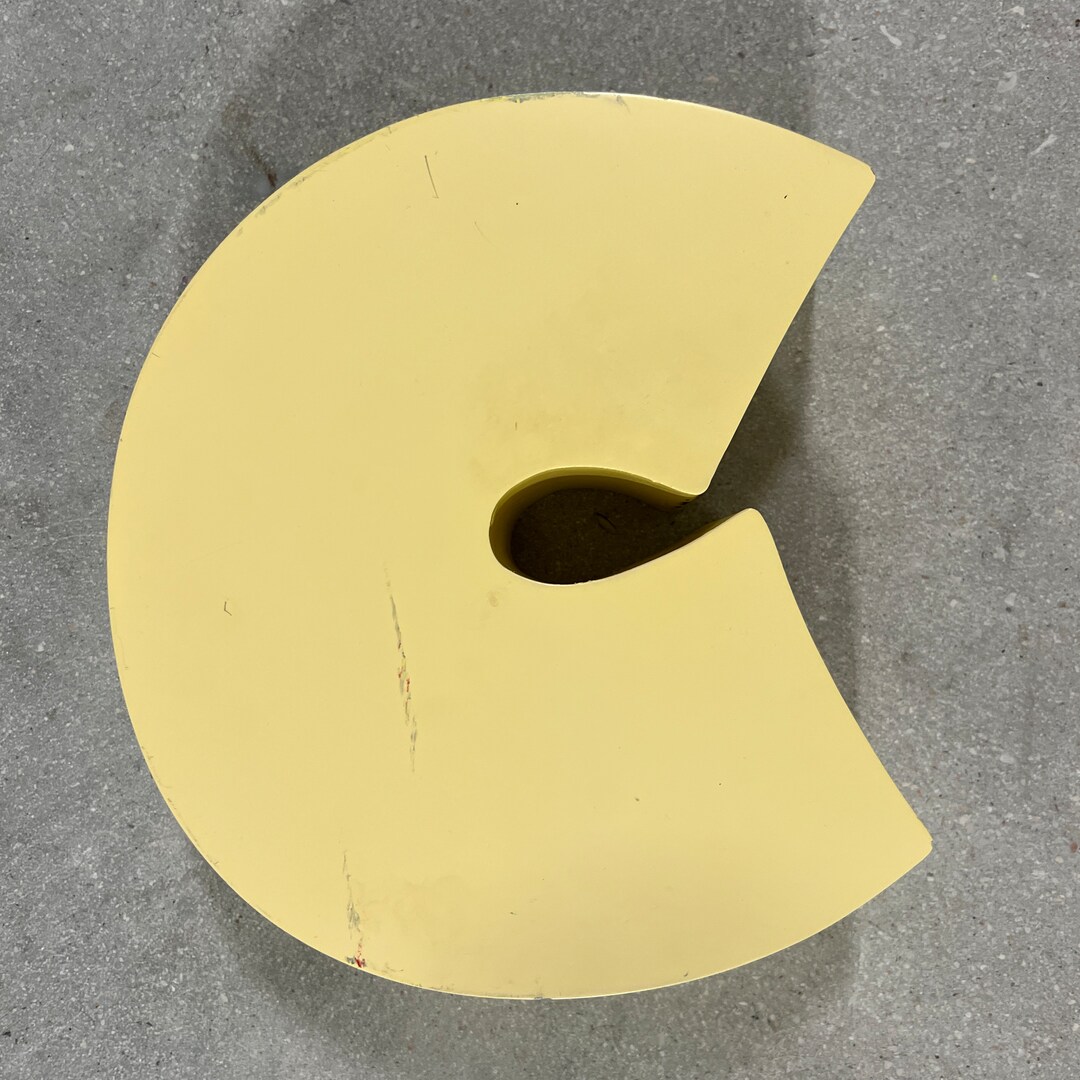 Yellow C | Reverse Channel Letter | Reclaimed Old Sign - Etsy