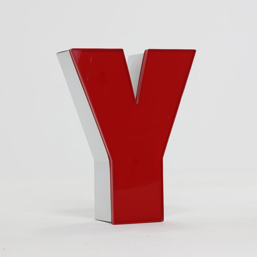 Red & White Letter Y | Reclaimed Channel Letter - Etsy