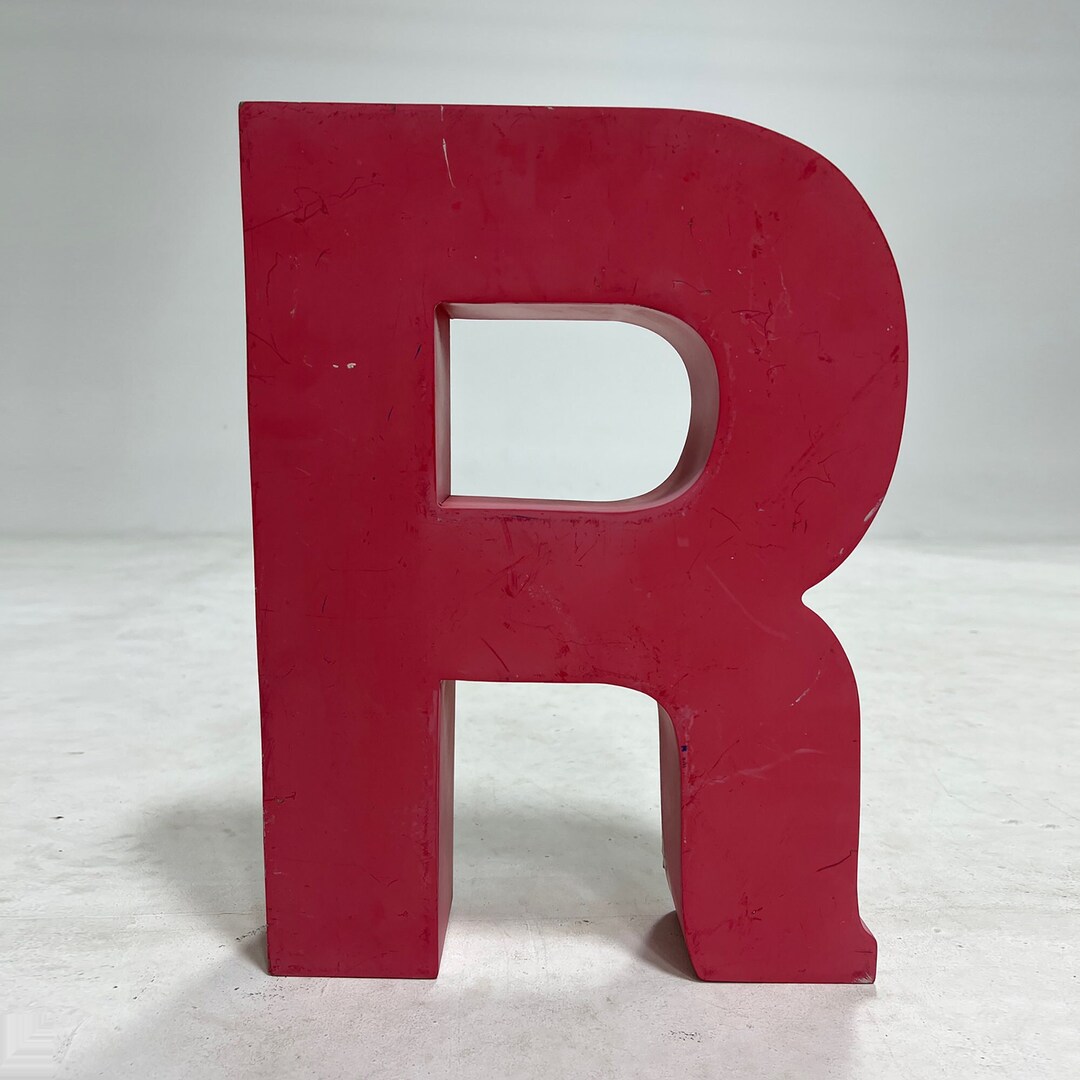 Faded Red Letter R | Reverse Channel Letter | Reclaimed Old Sign - Etsy