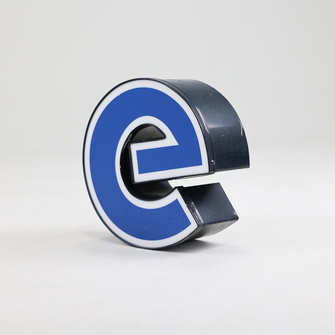 Blue & White Letter E | Reclaimed Channel Letter - Etsy