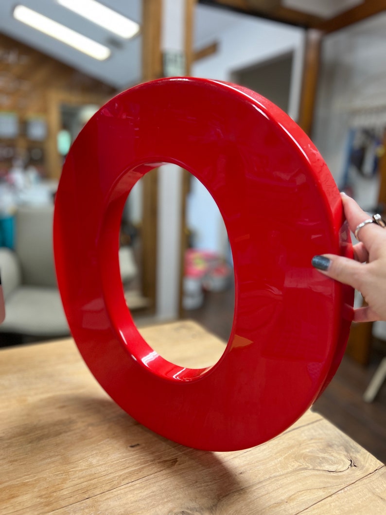 Red Letter O | Pan Formed Channel Letter Face | Reclaimed Old Sign - Etsy