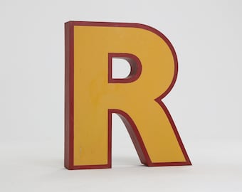 Black Letter R | Reverse Channel Letter | Reclaimed Old Sign - Etsy