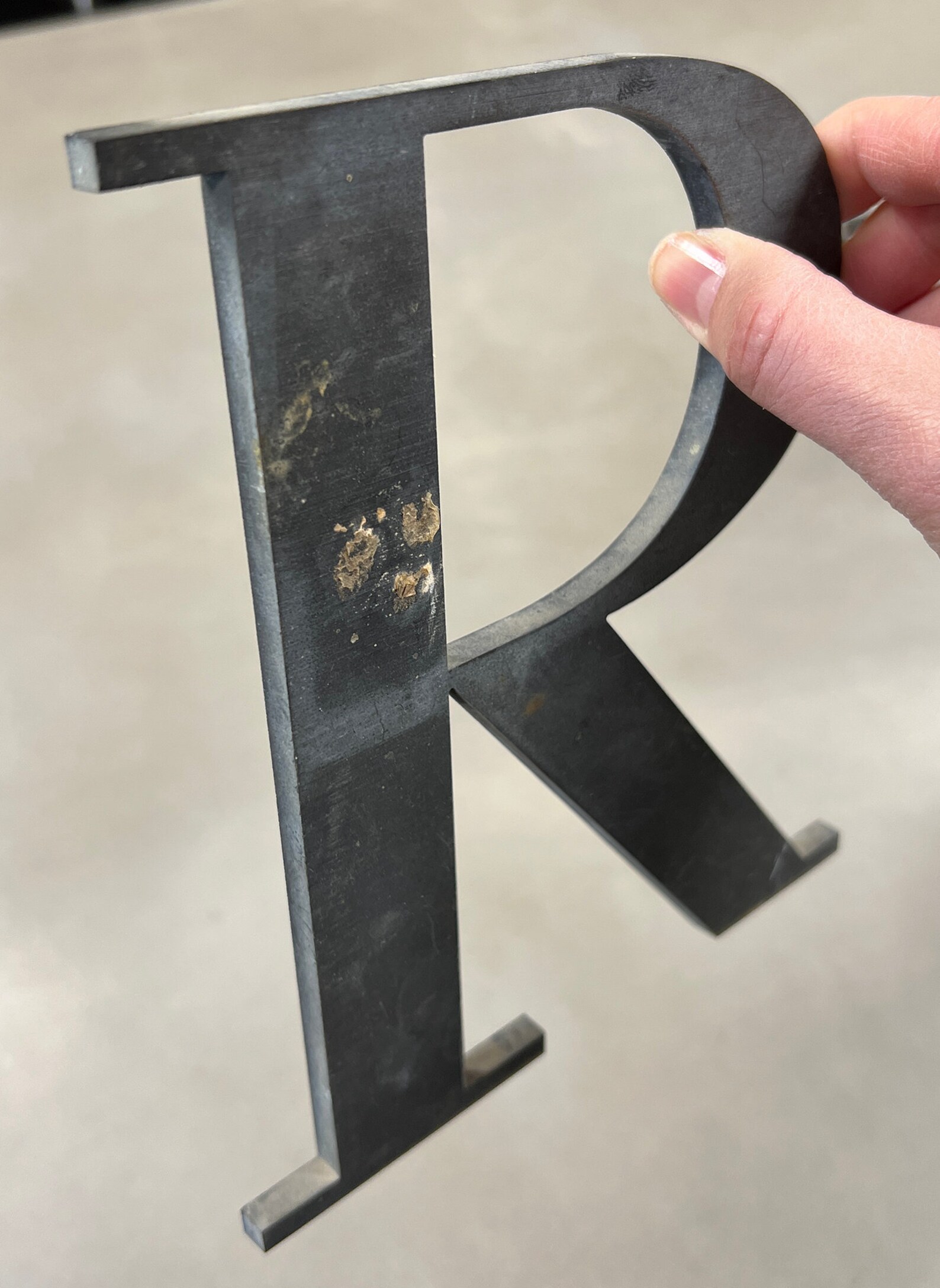 Steel Letter R Flat Metal Letter Reclaimed Old Sign - Etsy