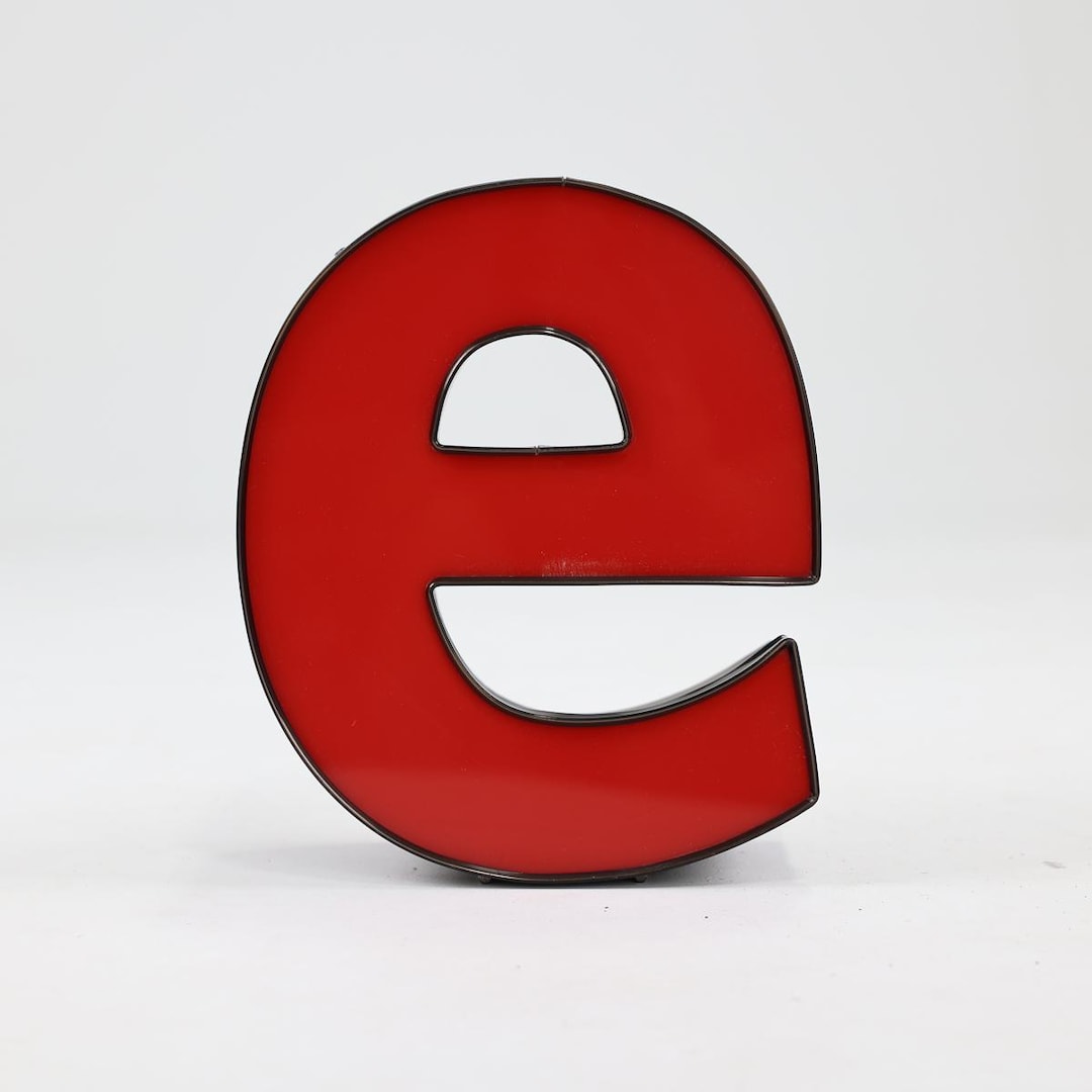Red & Dark Bronze Letter E | Reclaimed Channel Letter - Etsy