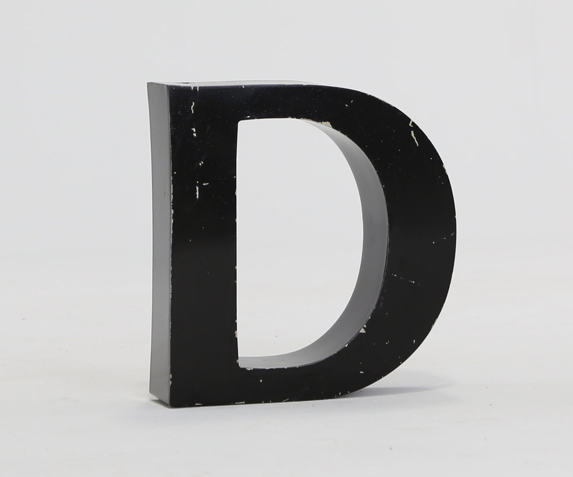 Black Letter D | Reverse Channel Letter | Reclaimed Old Sign - Etsy