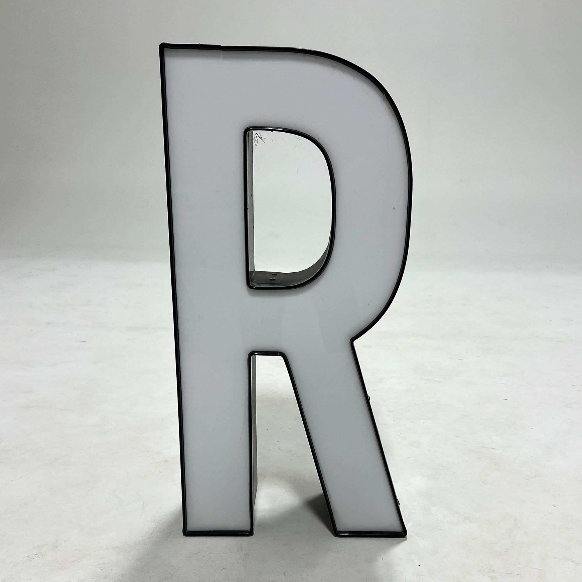 White & Black Letter R | Reclaimed Channel Letter - Etsy
