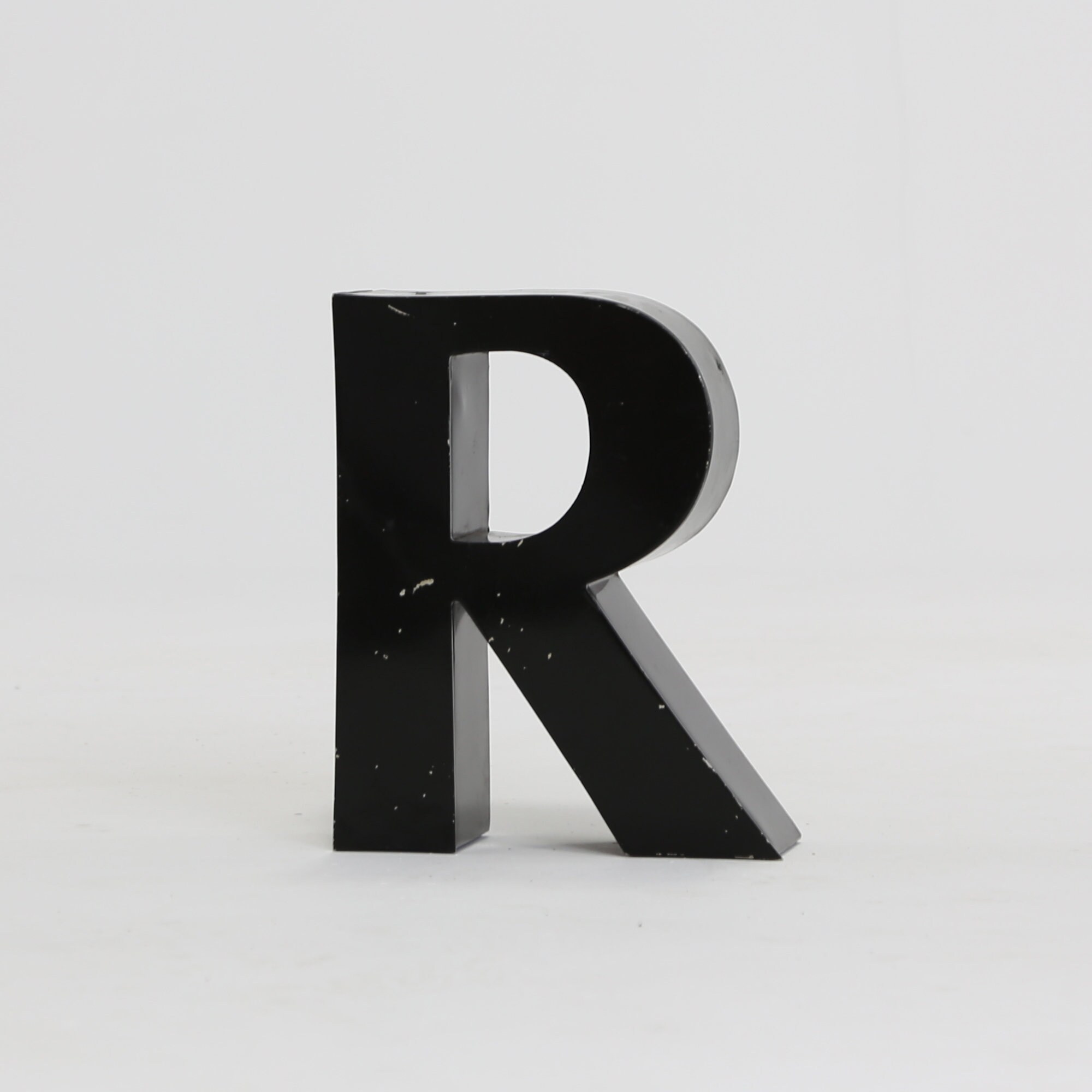 Black Letter R Reverse Channel Letter Reclaimed Old Sign - Etsy