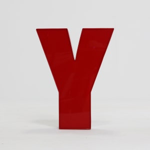 Red & White Letter Y | Reclaimed Channel Letter - Etsy