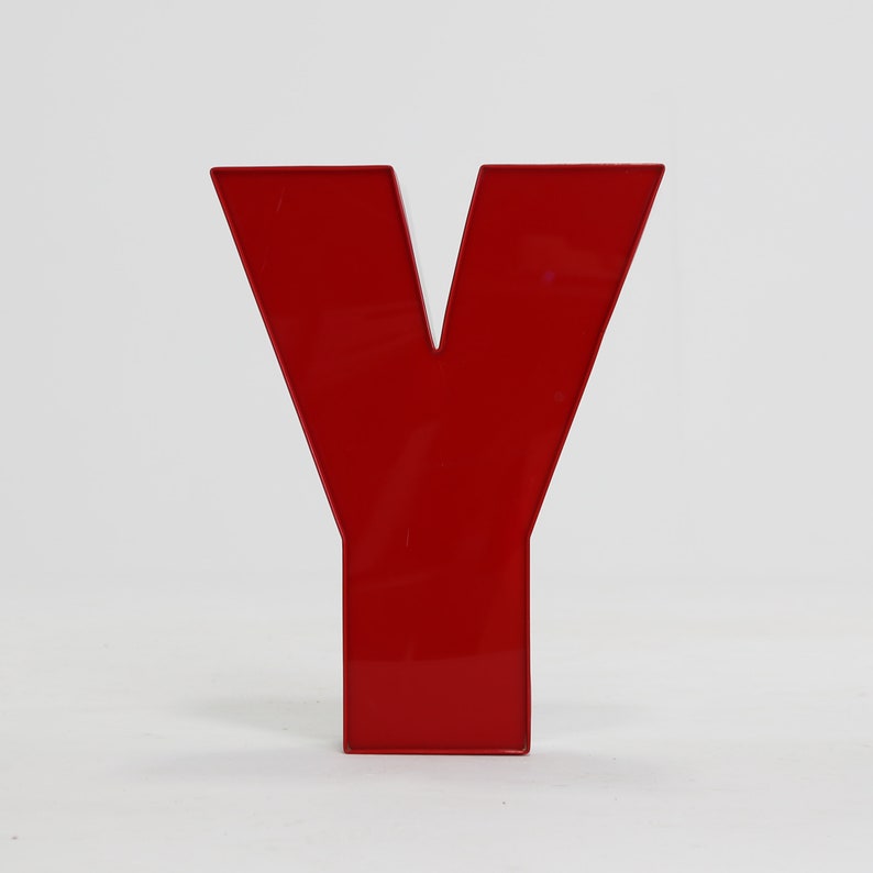 Red & White Letter Y | Reclaimed Channel Letter - Etsy