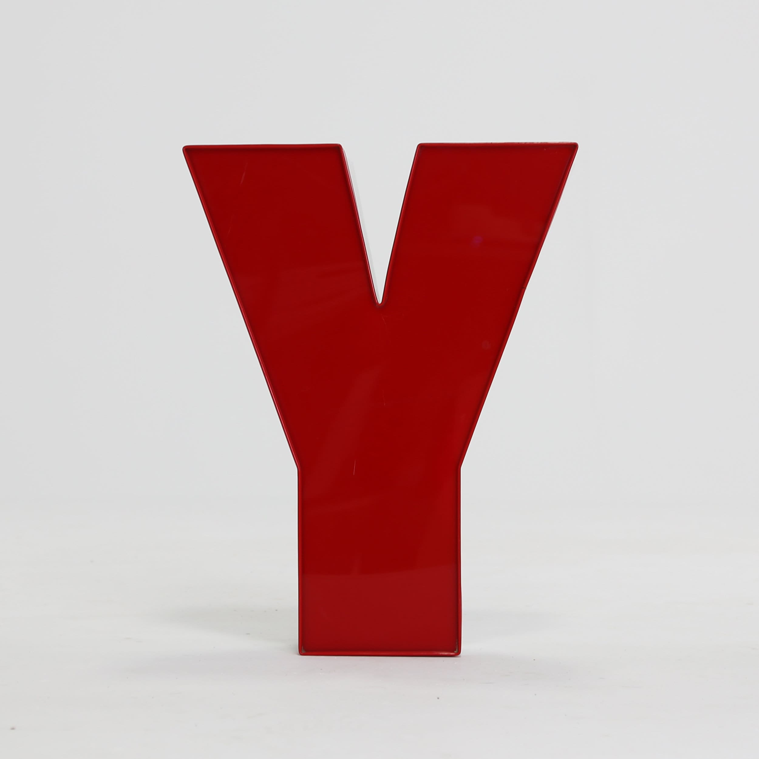 Letra roja y blanca Y / Carta de canal vintage / Signo antiguo ...