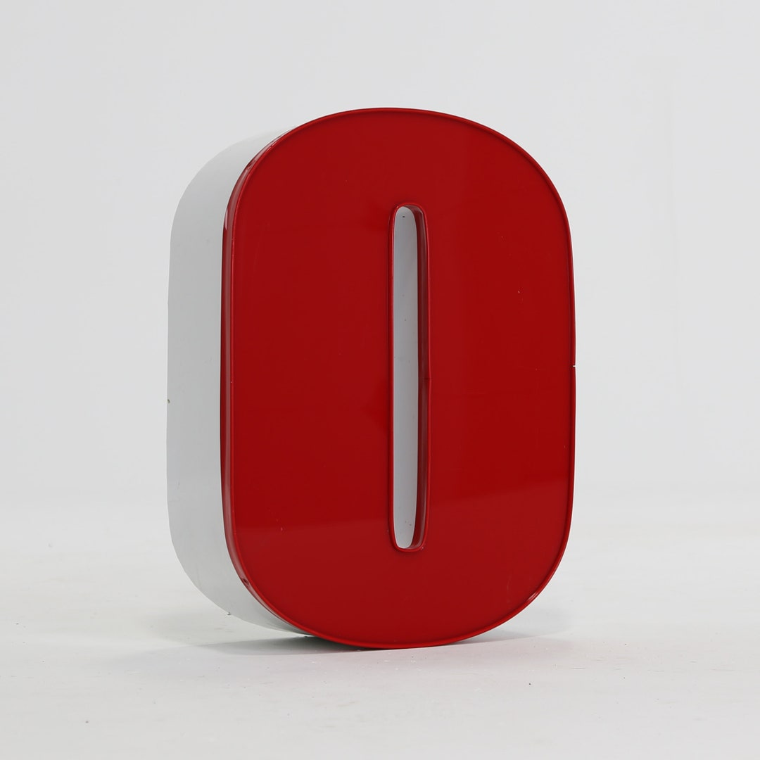 Red & White Letter O | Reclaimed Channel Letter - Etsy