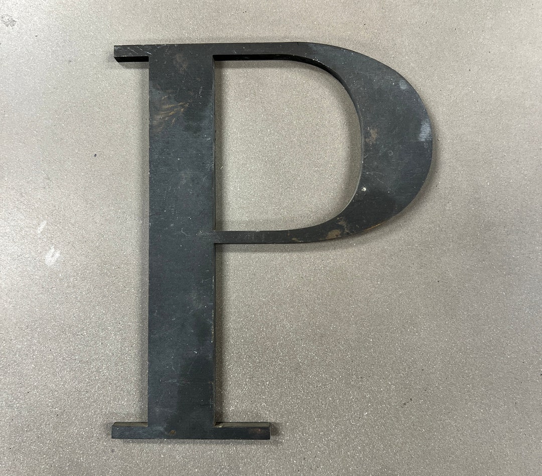 Steel Letter P | Flat Metal Letter | Reclaimed Old Sign - Etsy