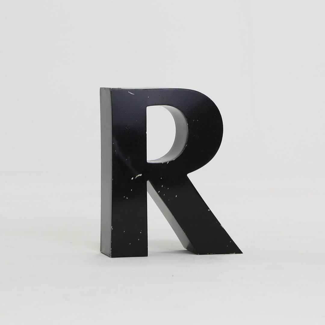 Black Letter R | Reverse Channel Letter | Reclaimed Old Sign - Etsy