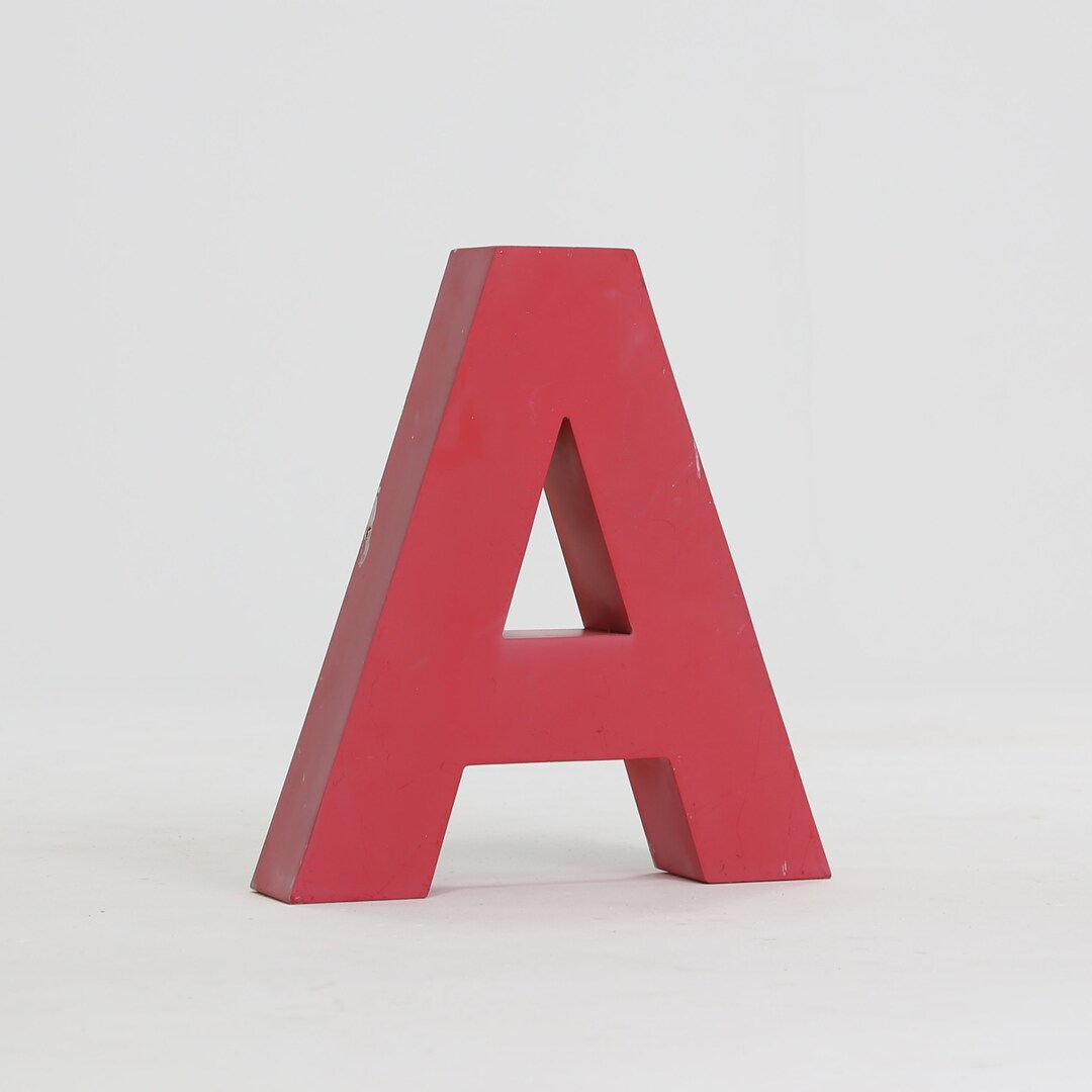 Faded Red Letter A | Reverse Channel Letter | Reclaimed Old Sign - Etsy