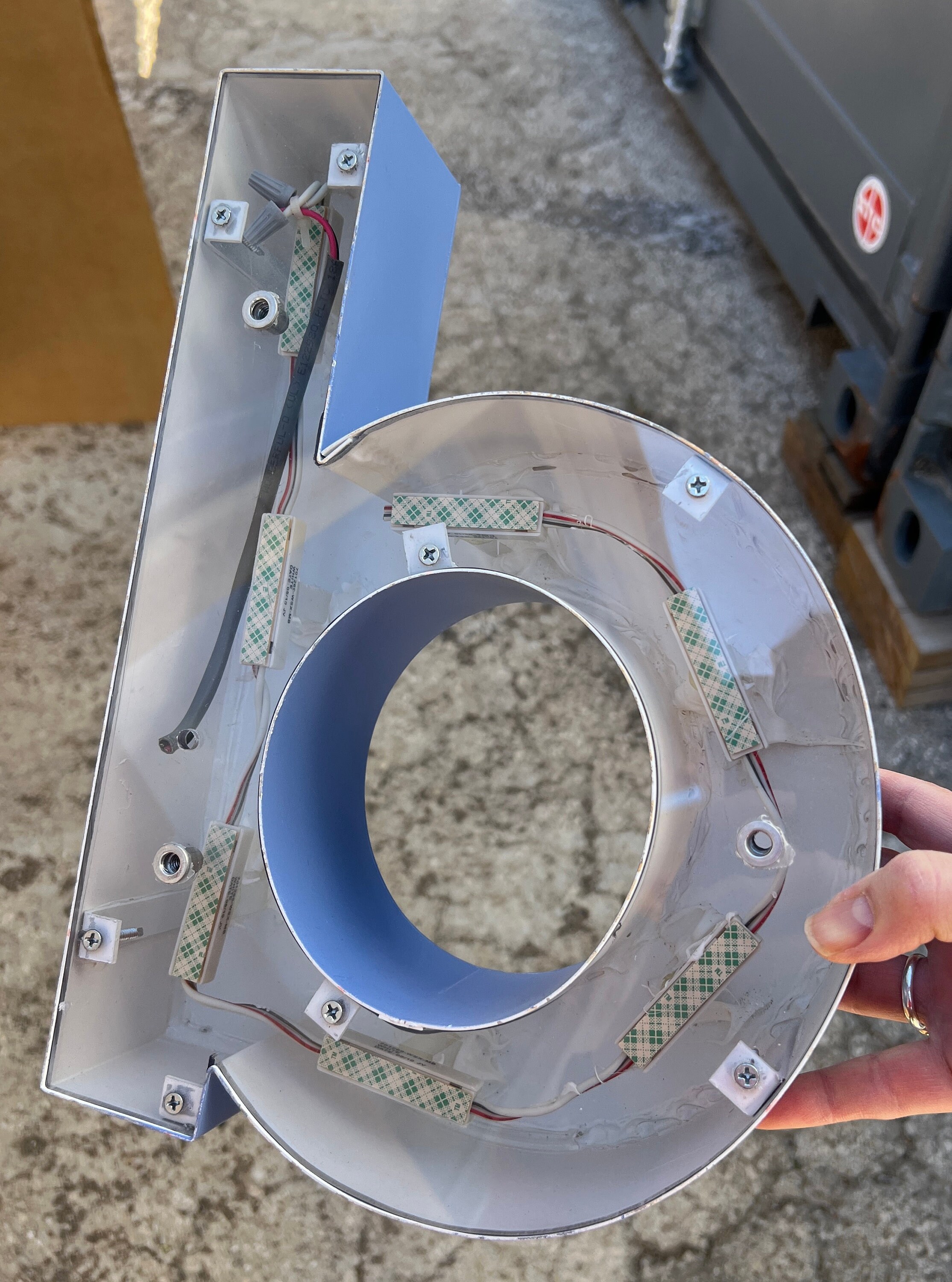 Light Blue Letter D | Reverse Channel Letter | Reclaimed Old Sign - Etsy