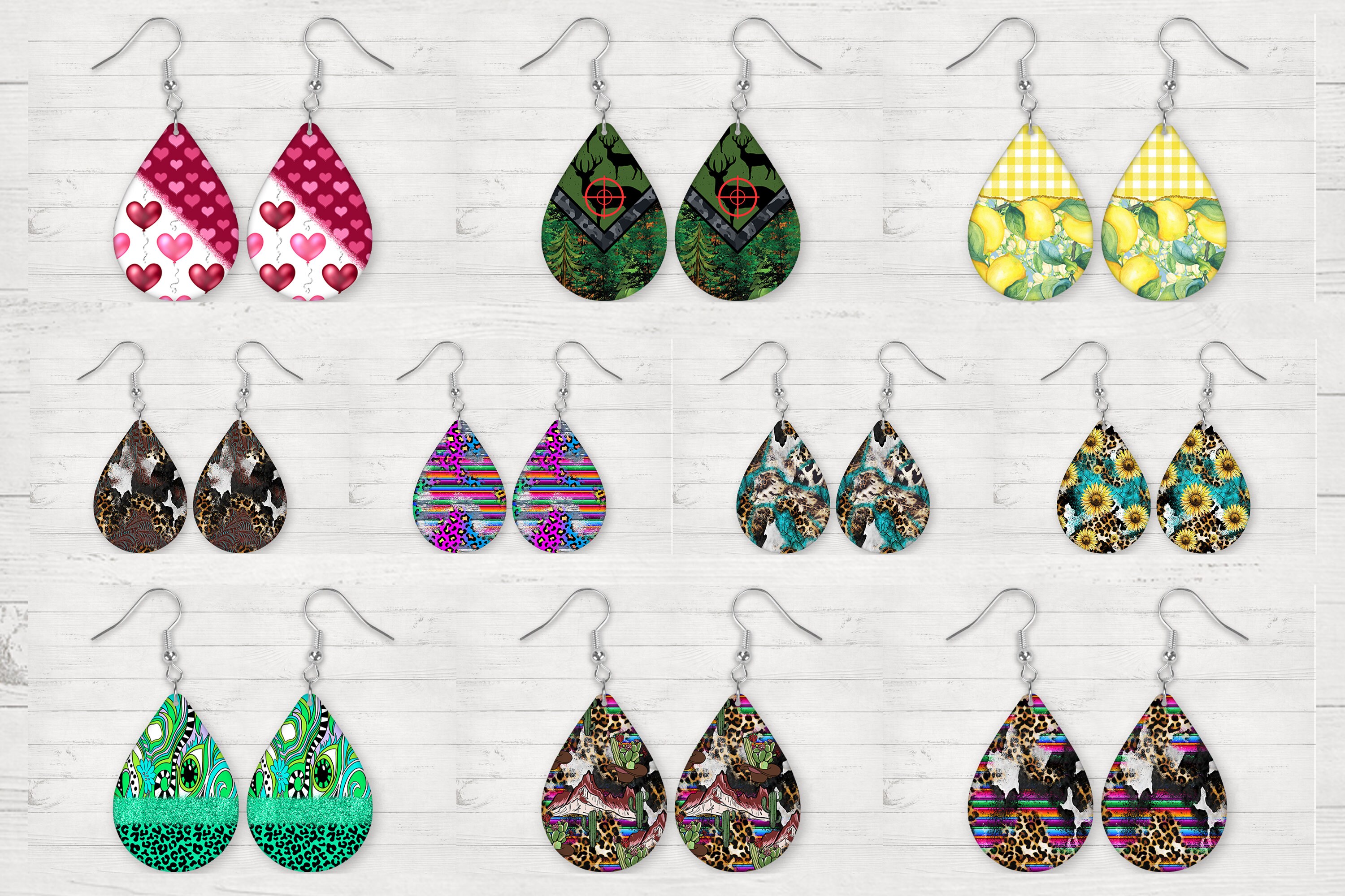 Tear Drop Earring Sublimation Design Bundle Earring Bundle - Etsy