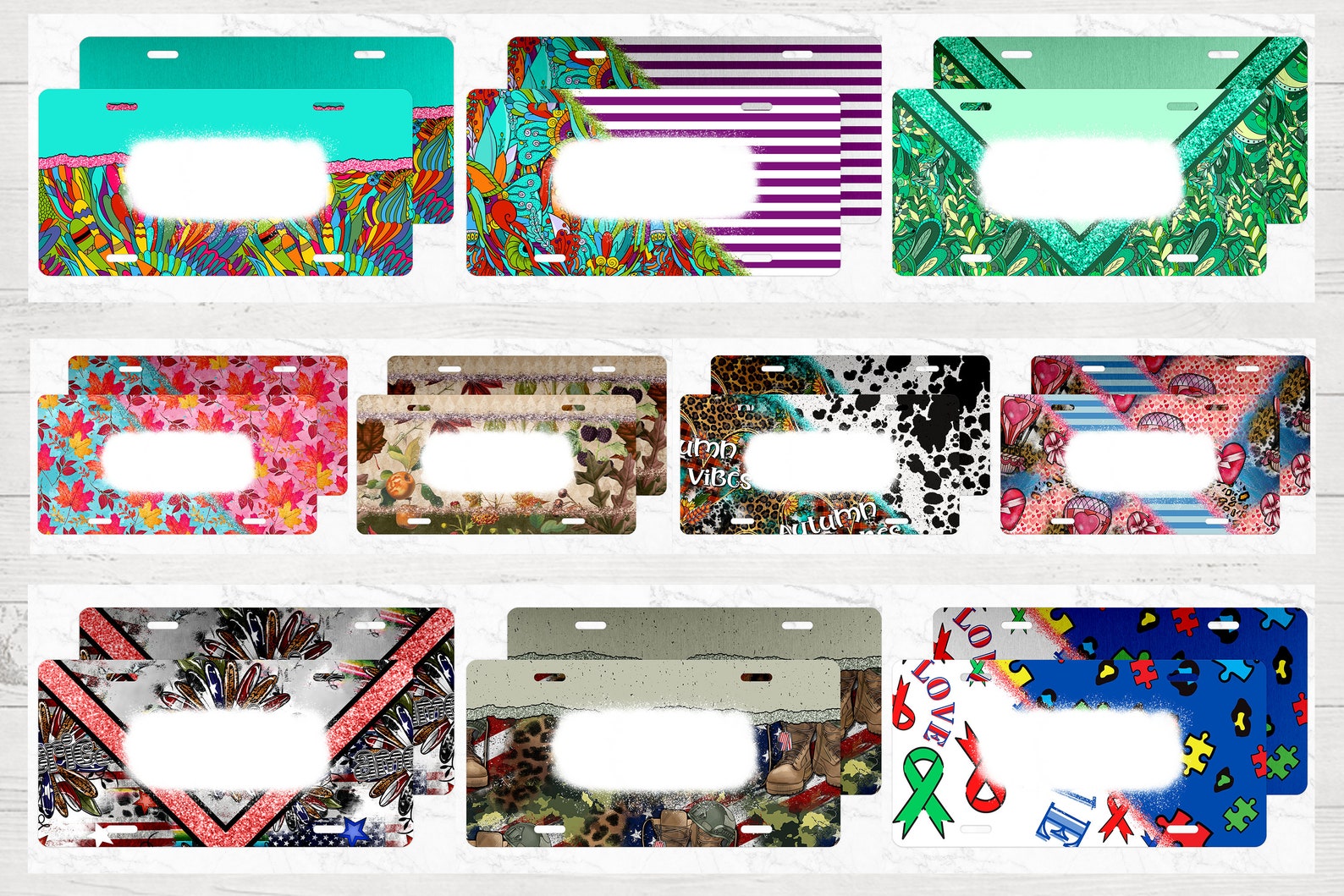 License Plate Sublimation Design Bundle License Plate Bundle - Etsy