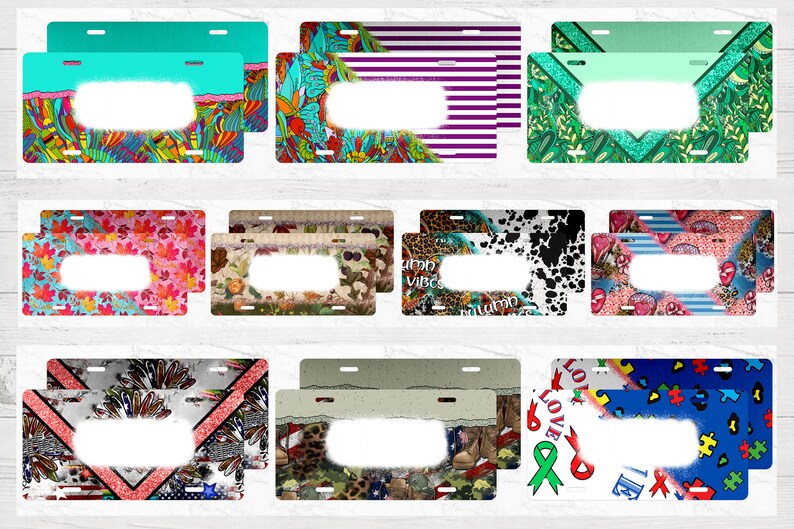 License Plate Sublimation Design Bundle License Plate Bundle - Etsy