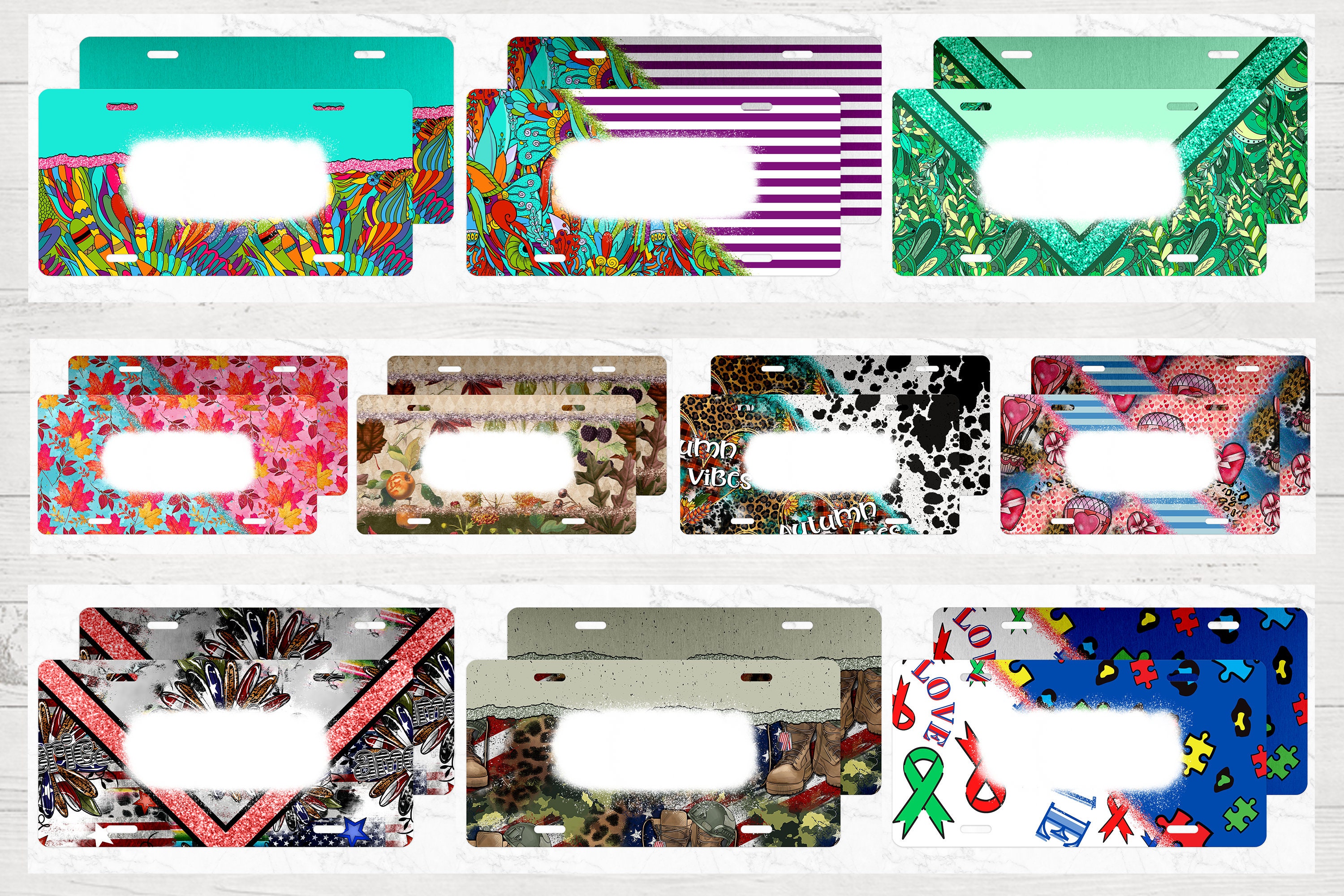 License Plate Sublimation Design Bundle License Plate Bundle - Etsy