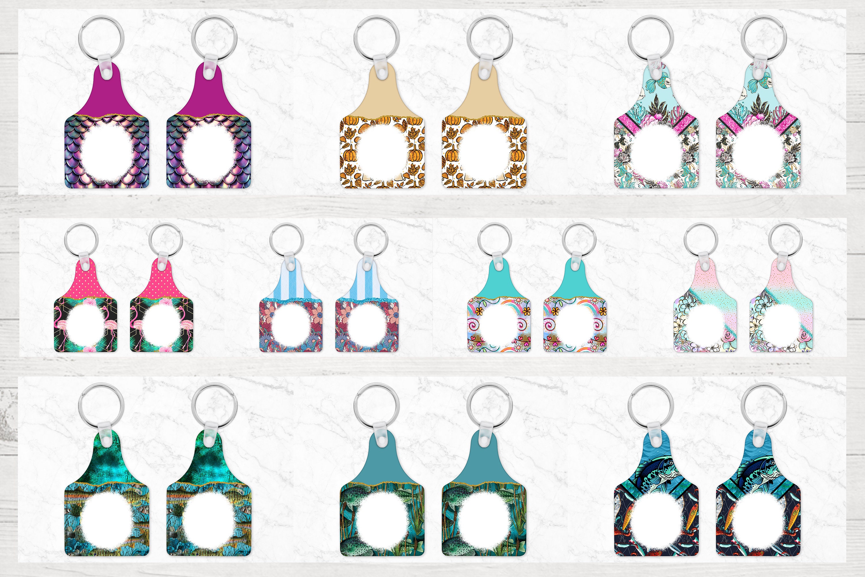 Cow Tag Keyring Sublimation Design Cowtag Earring Designs - Etsy