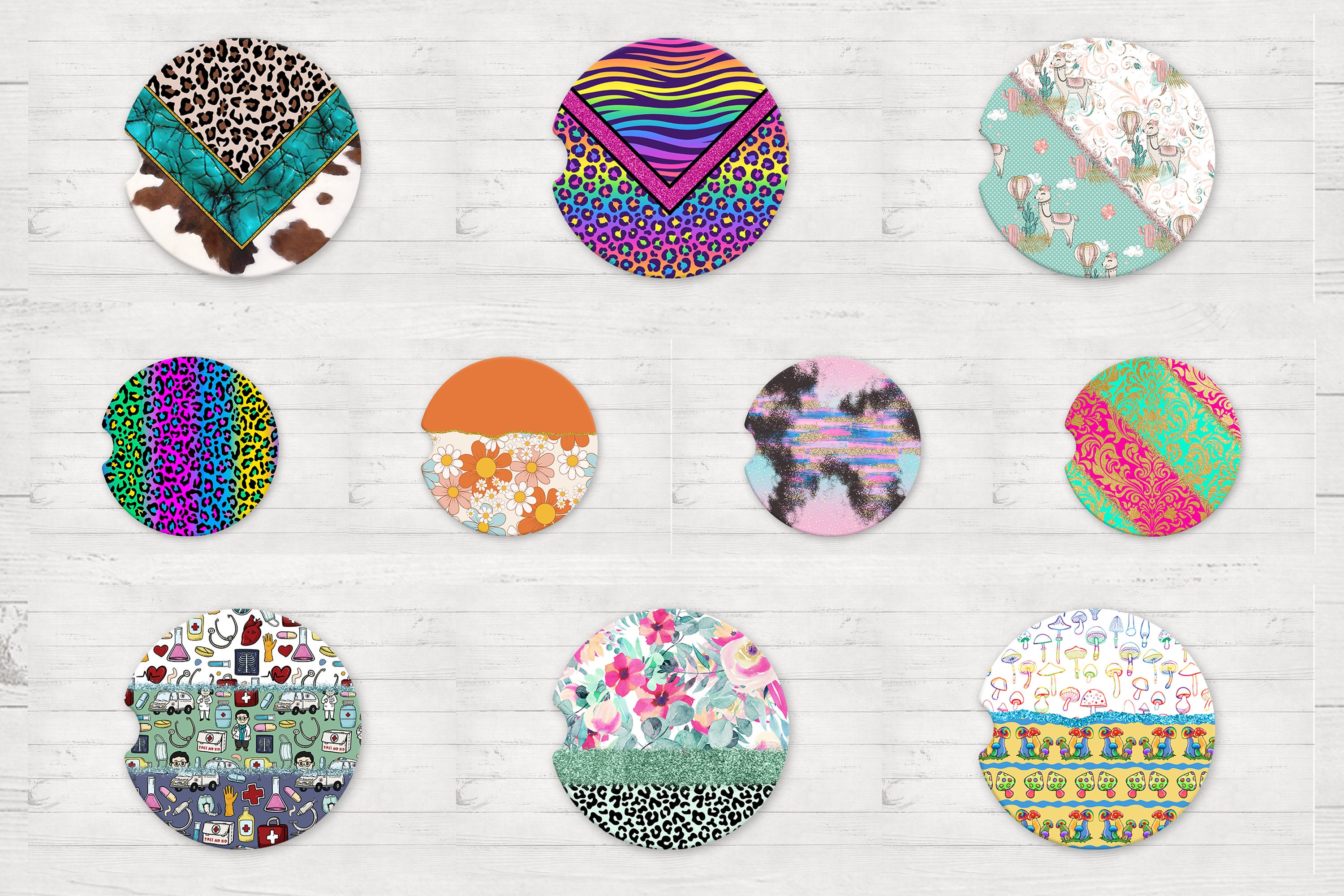 Car Coaster Sublimation Design, Car Coaster Bundle, Car Coaster ...
