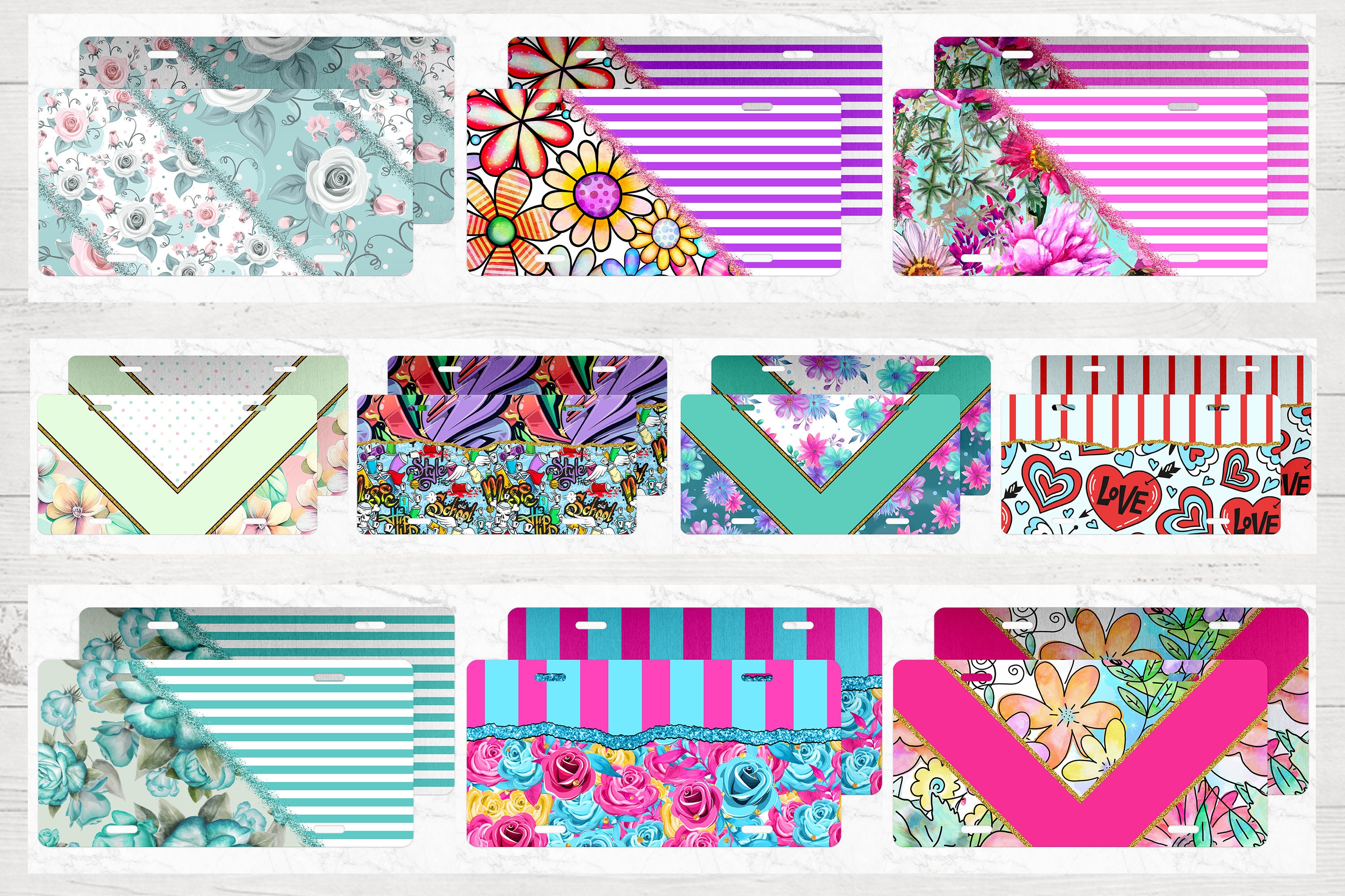 License Plate Sublimation Design Bundle, License Plate Bundle, License ...