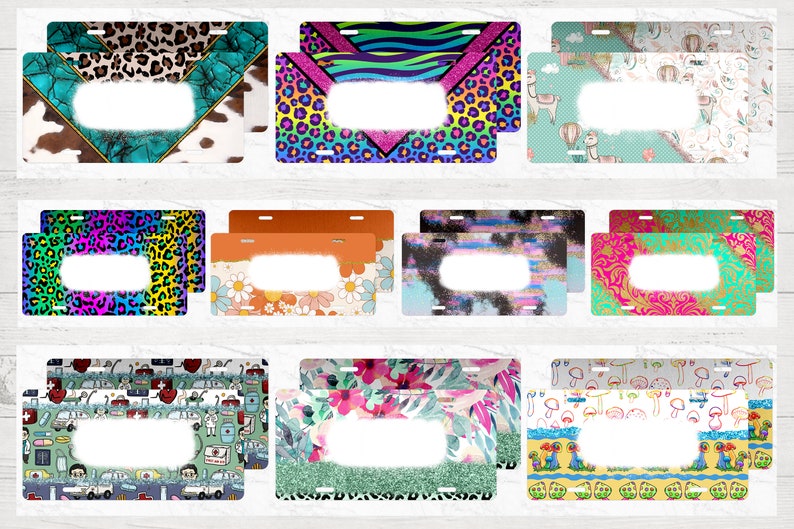 License Plate Sublimation Design Bundle License Plate Bundle - Etsy