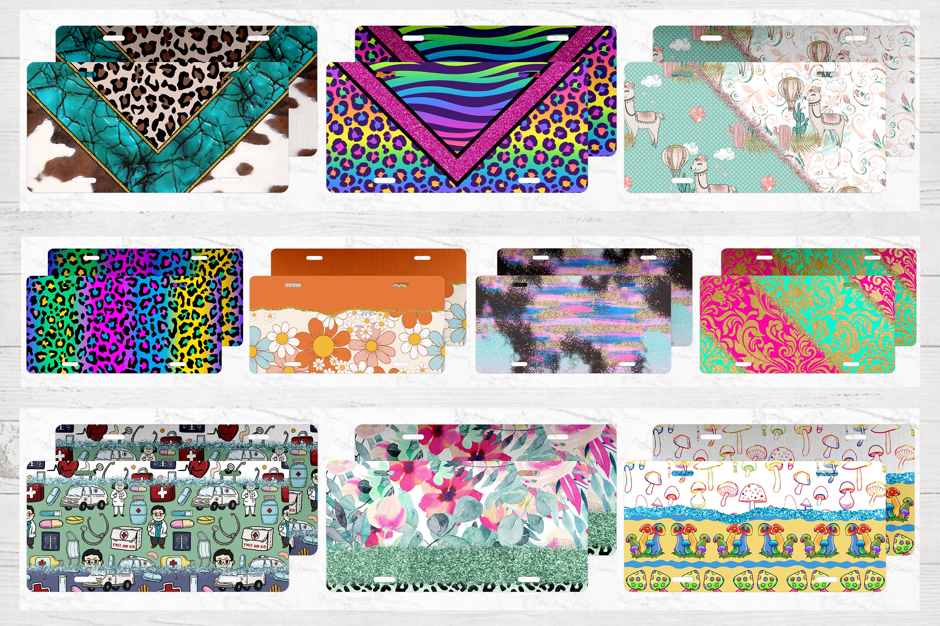 License Plate Sublimation Design Bundle License Plate Bundle - Etsy