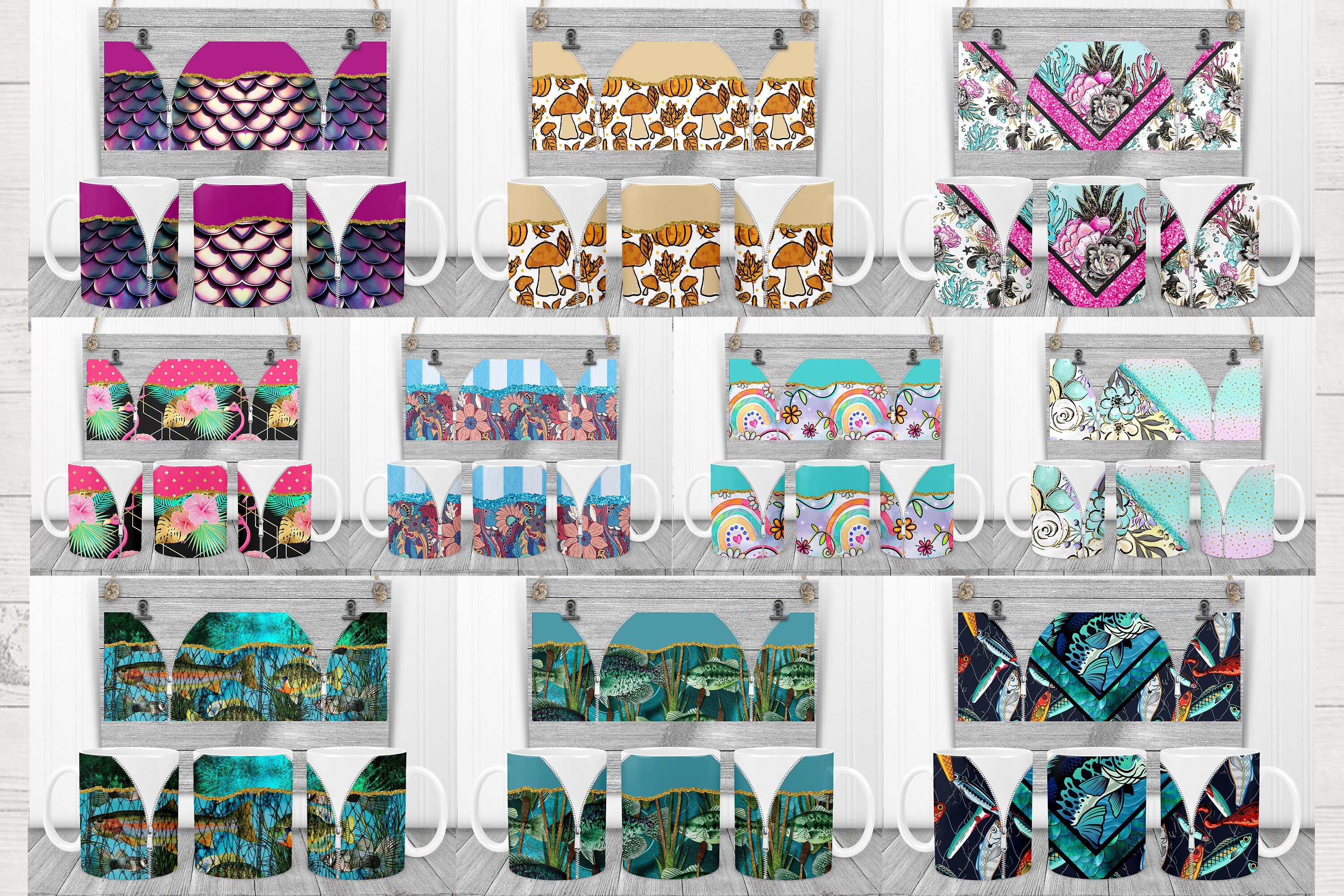 11 Oz Mug Sublimation Designs Zip Mug Bundle 11oz Mug - Etsy