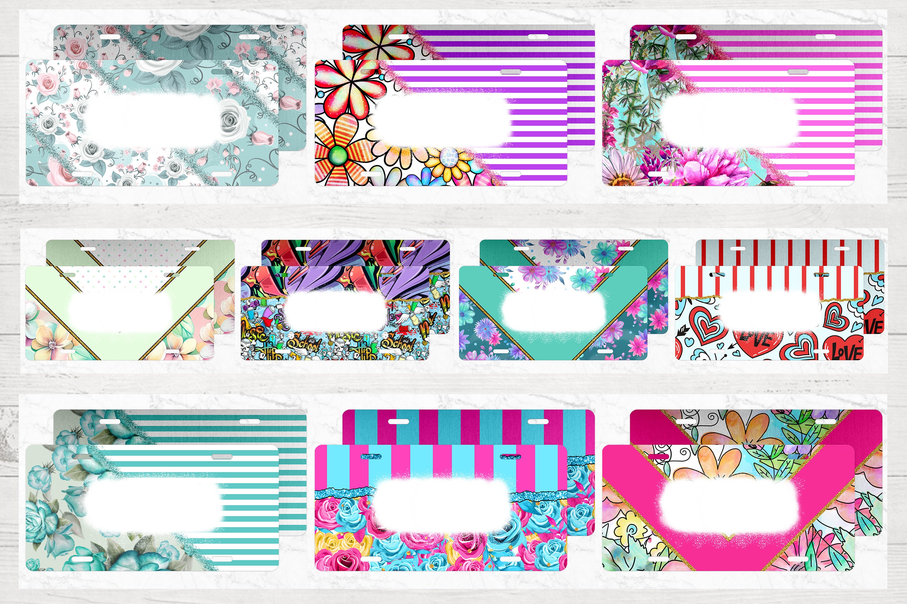 License Plate Sublimation Design Bundle License Plate Bundle - Etsy