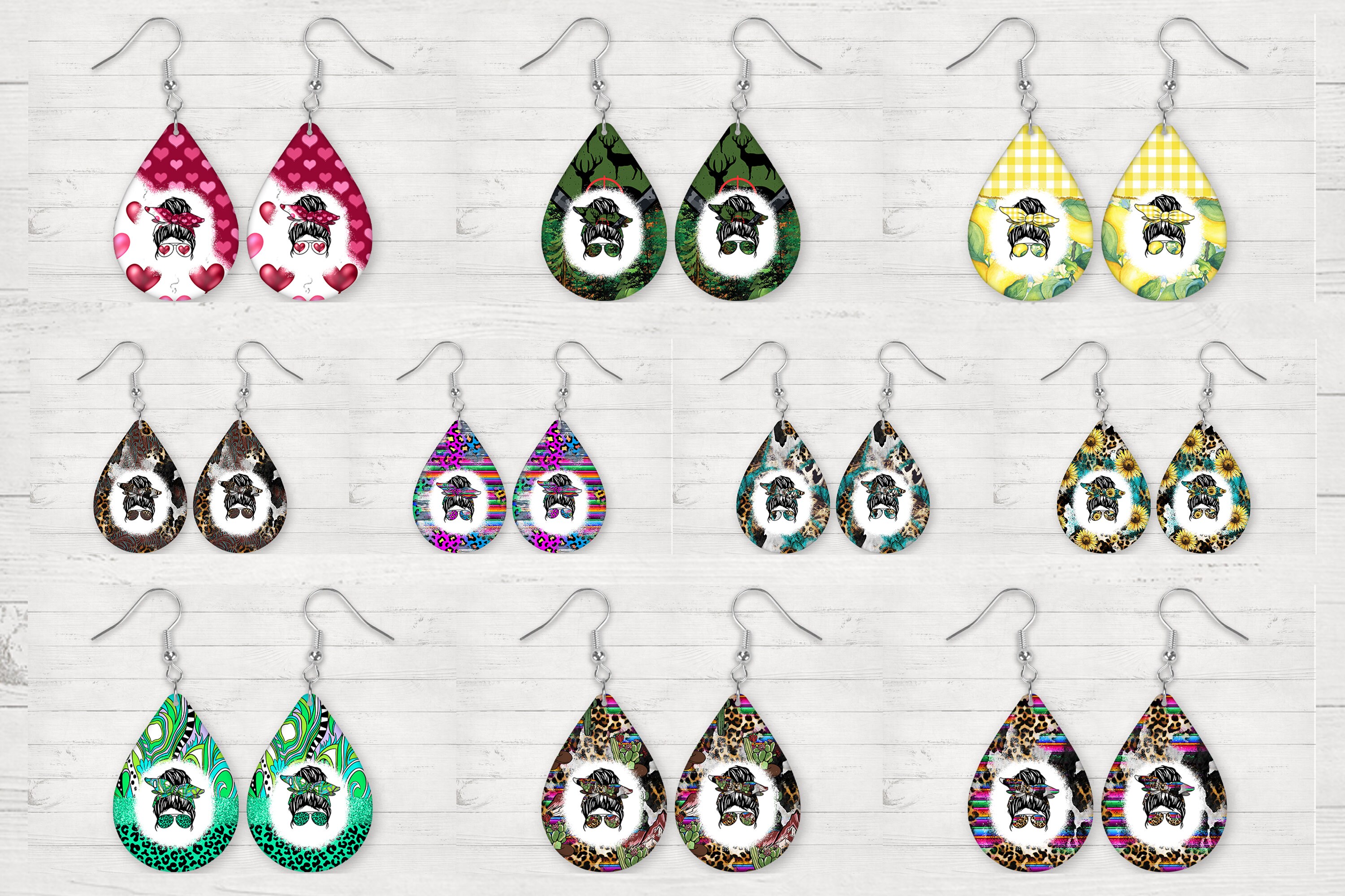 Tear Drop Earring Sublimation Design Bundle Earring Bundle - Etsy