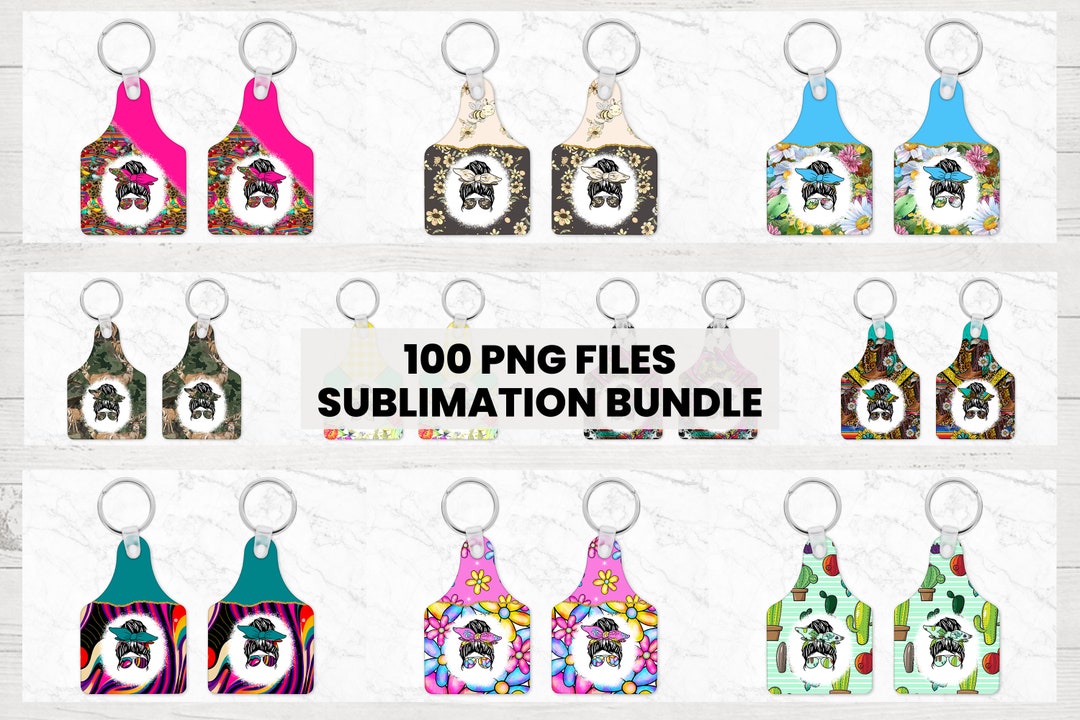 Cow Tag Keyring Sublimation Design, Cowtag Earring Designs, Key Ring ...