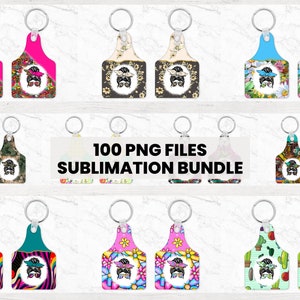 Cow Tag Keyring Sublimation Design, Cowtag Earring Designs, Key Ring ...