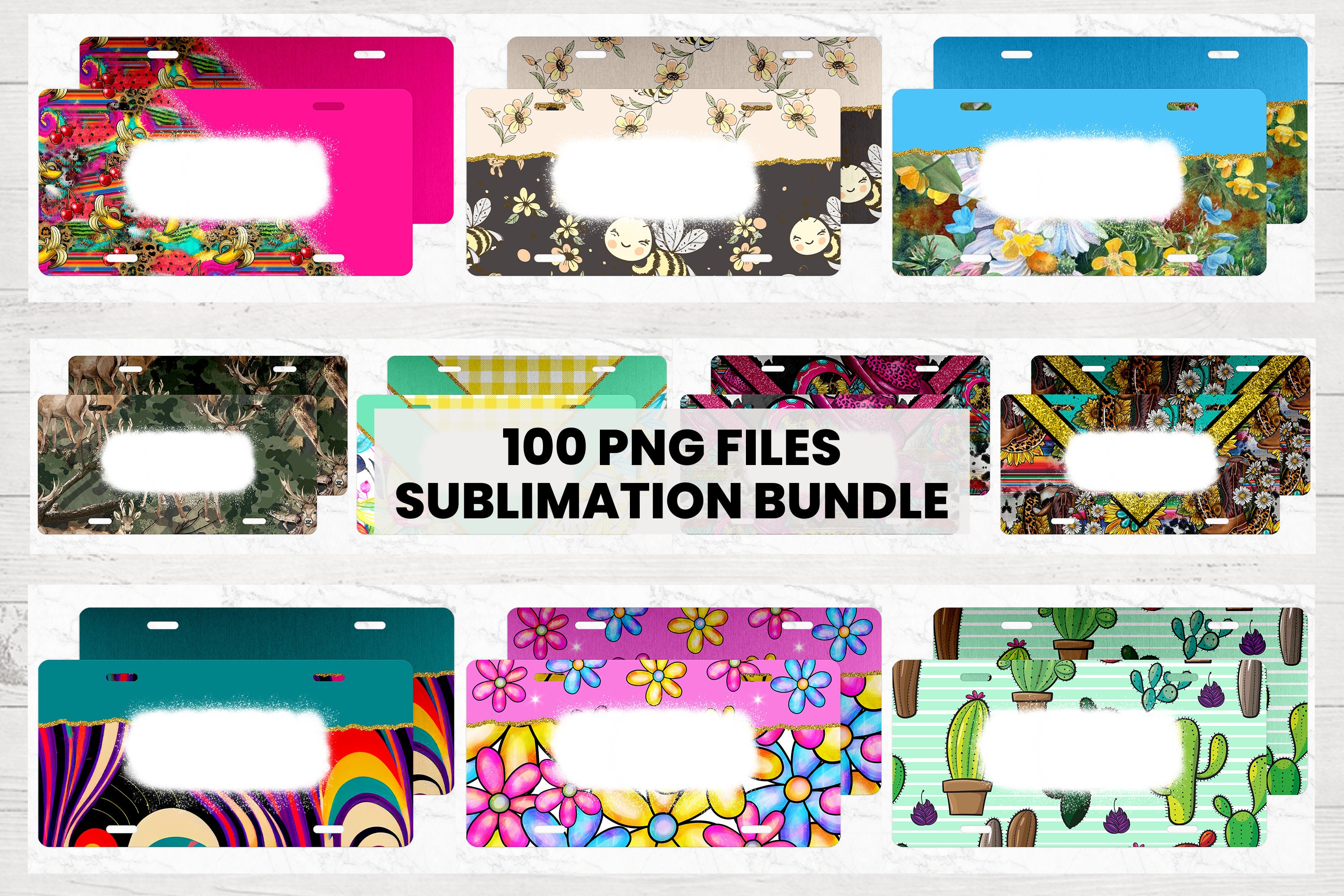 License Plate Sublimation Design Bundle License Plate Bundle - Etsy