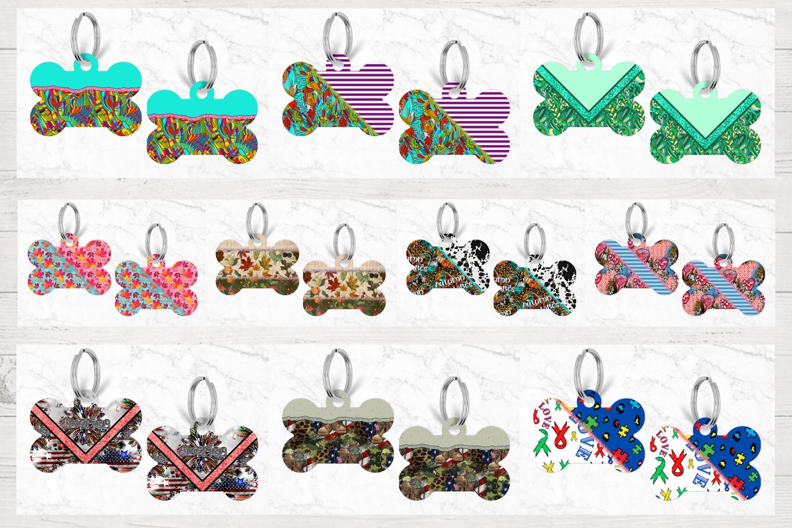 Bone Dog Tag Bundle Dog Tags Sublimation Pet Tag Png Bundle - Etsy