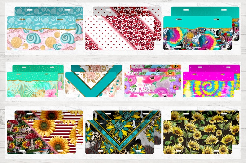 License Plate Sublimation Design Bundle License Plate Bundle - Etsy