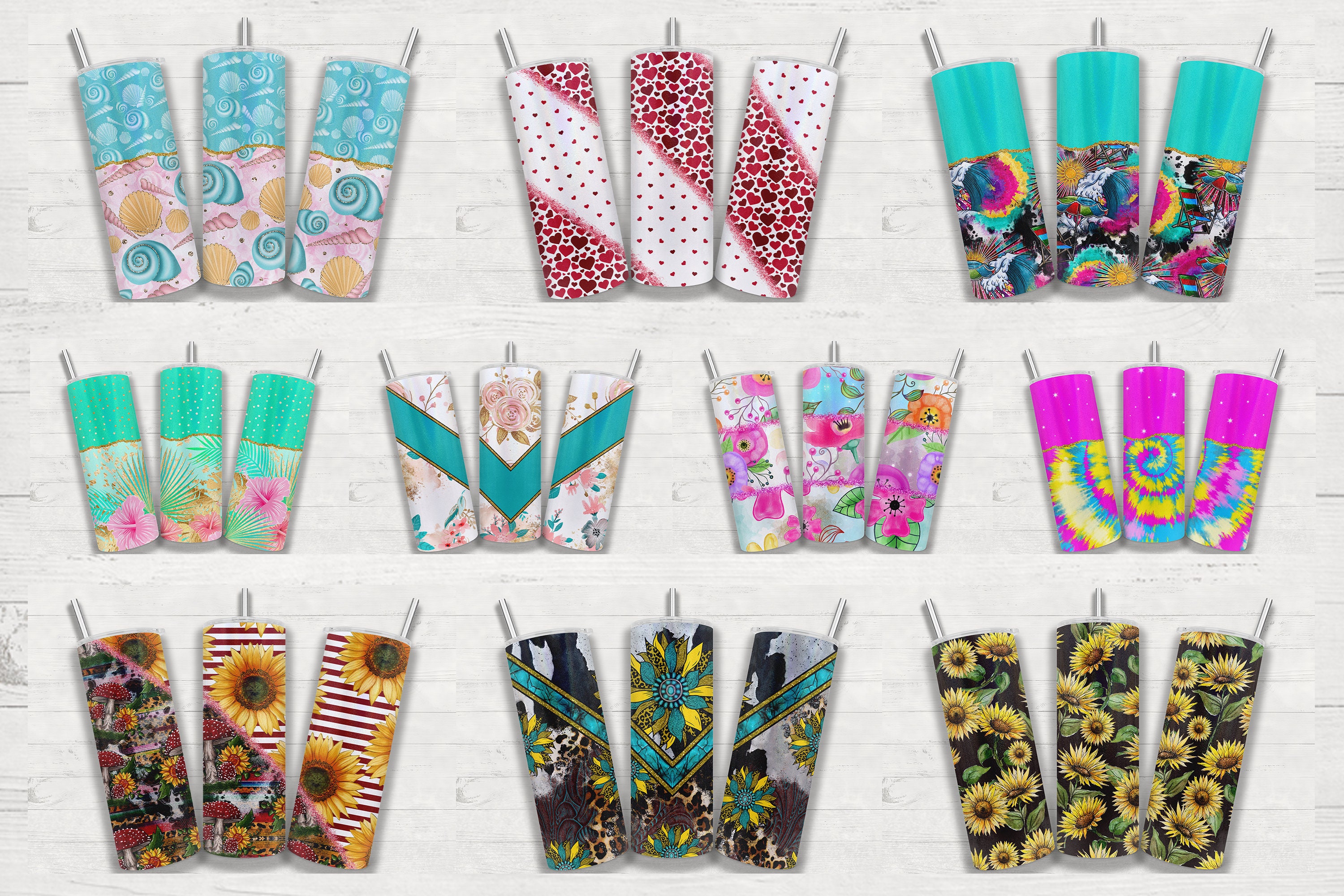 20oz Skinny Sublimation Design Bundle 20oz Skinny Tumbler - Etsy