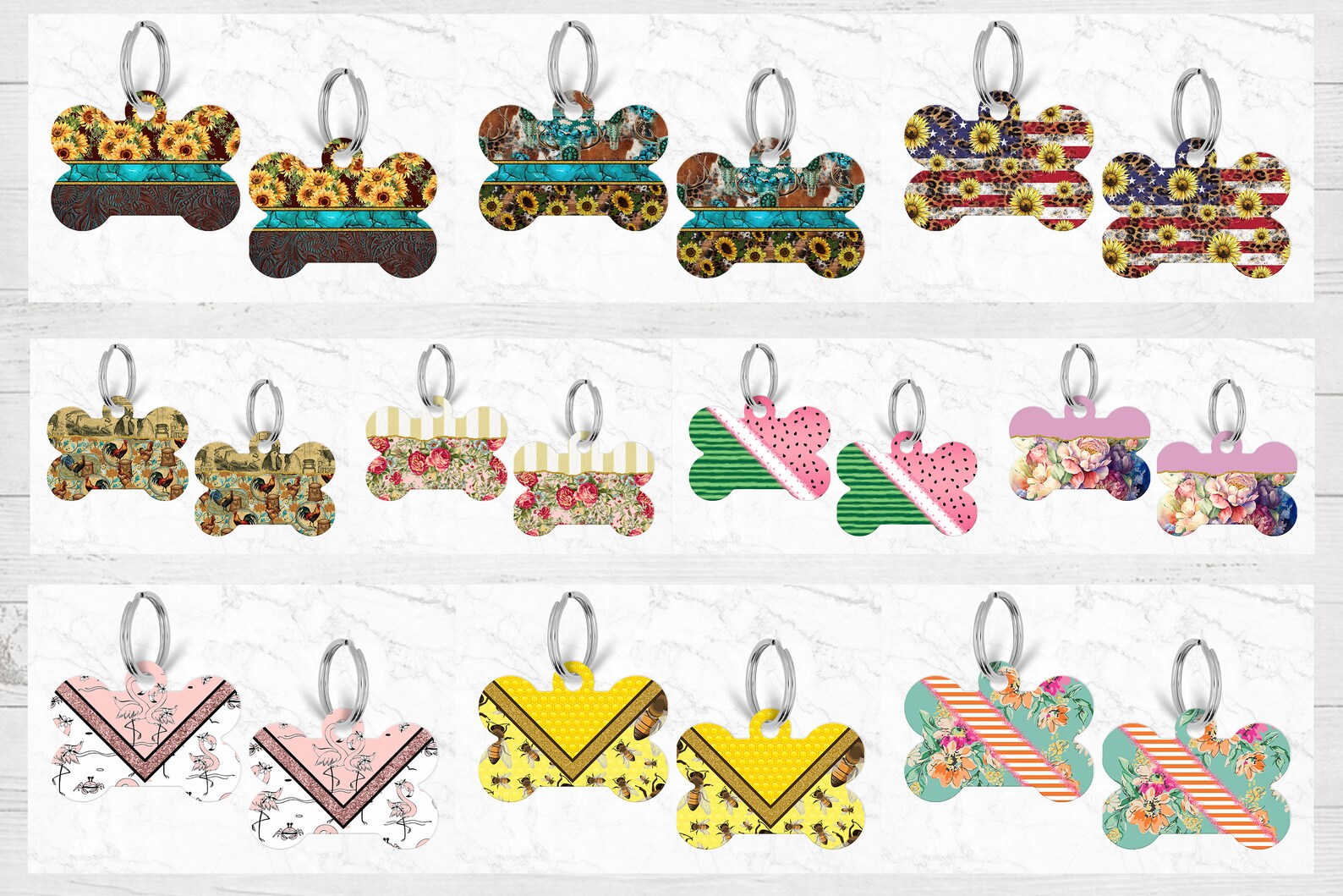Bone Dog Tag Bundle, Dog Tags Sublimation, Pet Tag Png Bundle, Bone Dog ...